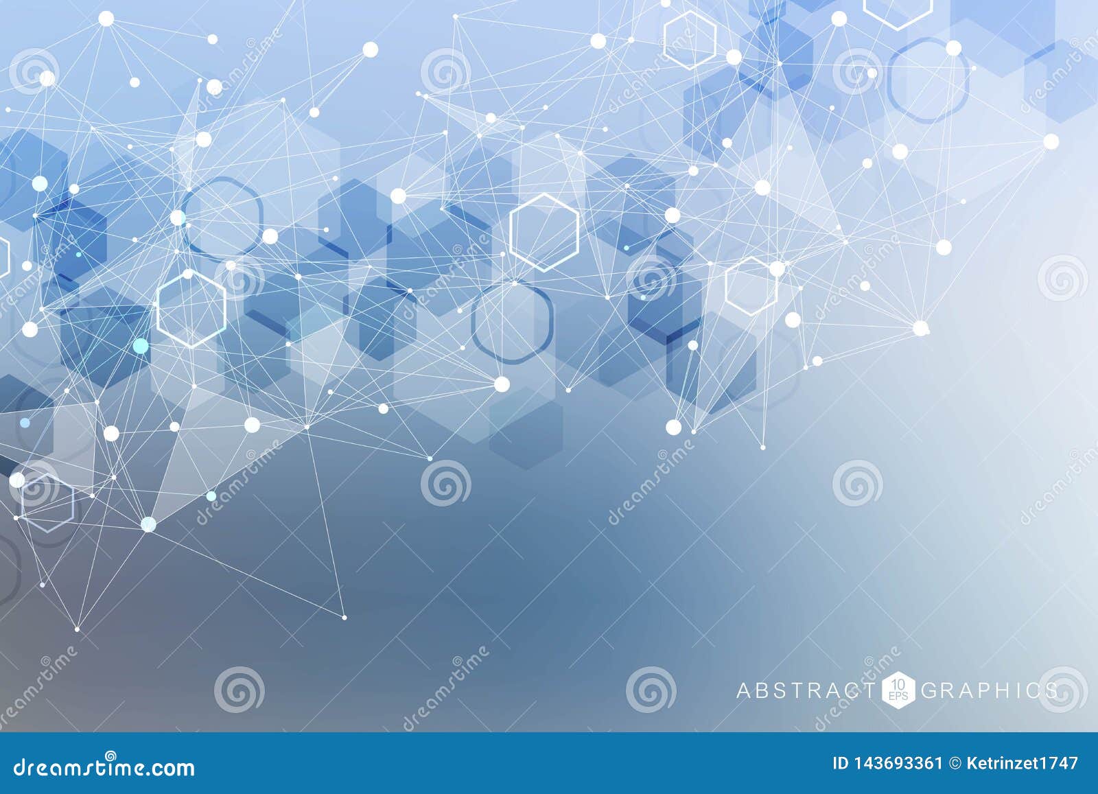 Science Network Pattern, Connecting Lines and Dots. Technology Hexagons ...