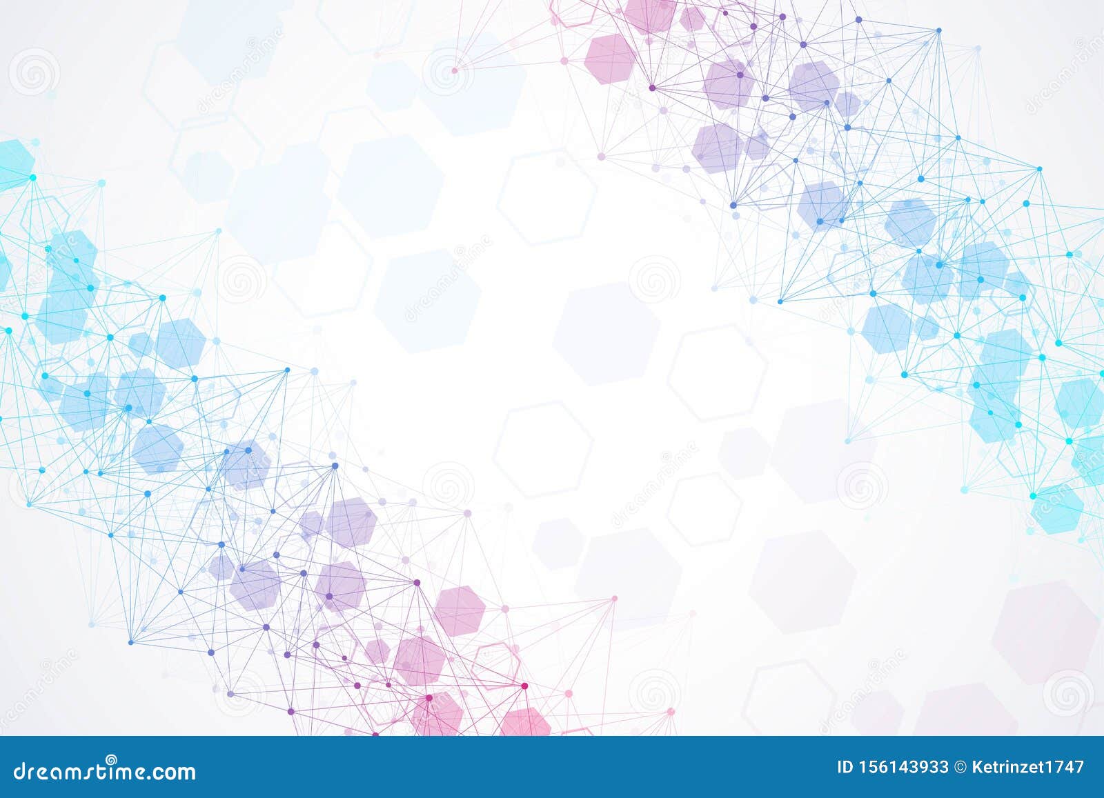 Science Network Pattern, Connecting Lines and Dots. Technology Hexagons ...