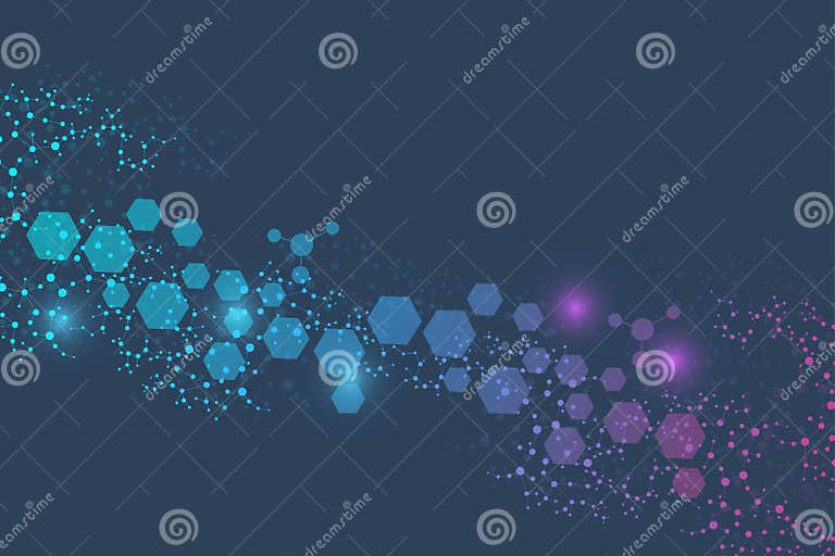 Science Network Pattern, Connecting Lines and Dots. Technology Hexagons ...
