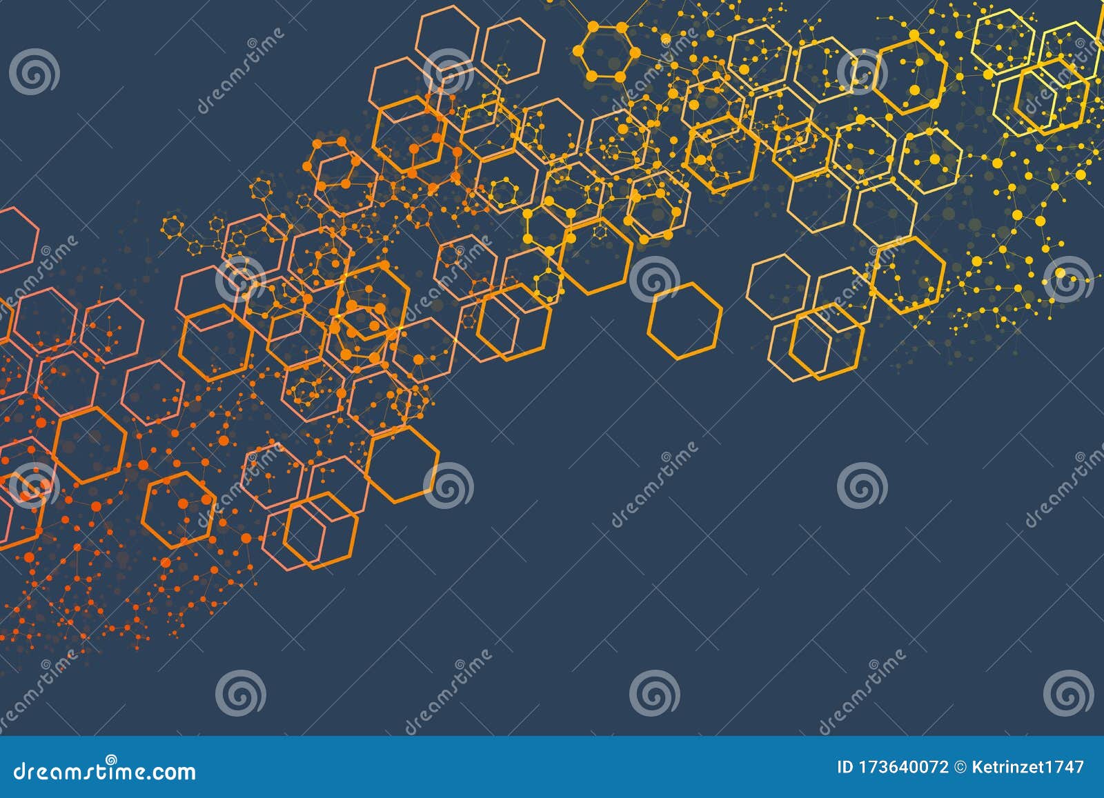 Science Network Pattern, Connecting Lines and Dots. Technology Hexagons ...
