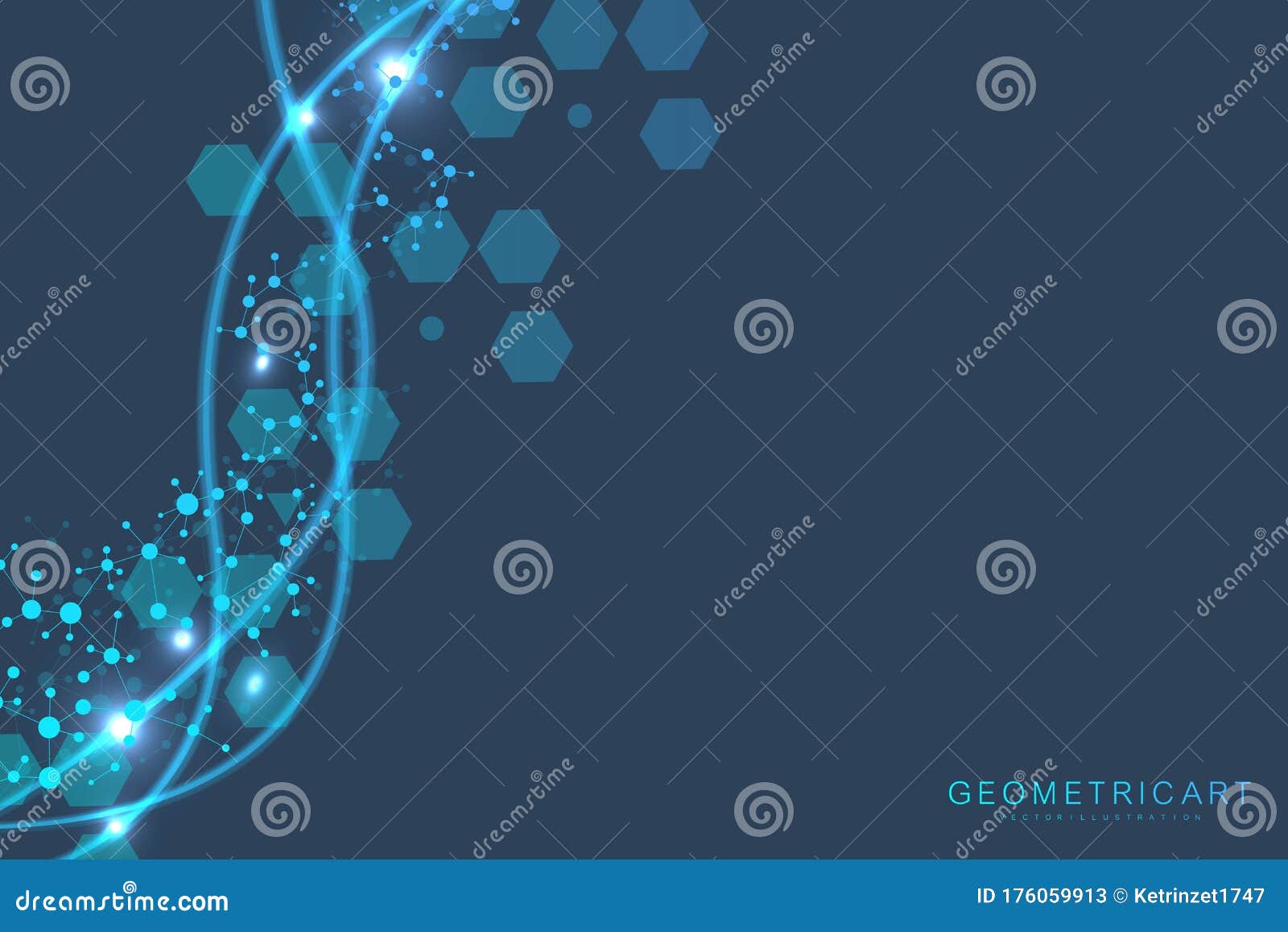 Science Network Pattern, Connecting Lines and Dots. Technology Hexagons ...