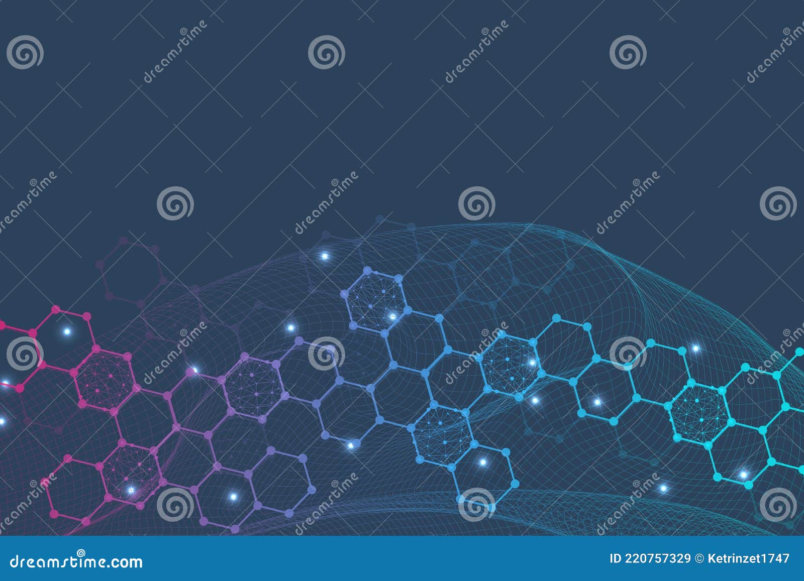 Science Network Pattern, Connecting Lines and Dots. Technology Hexagons ...