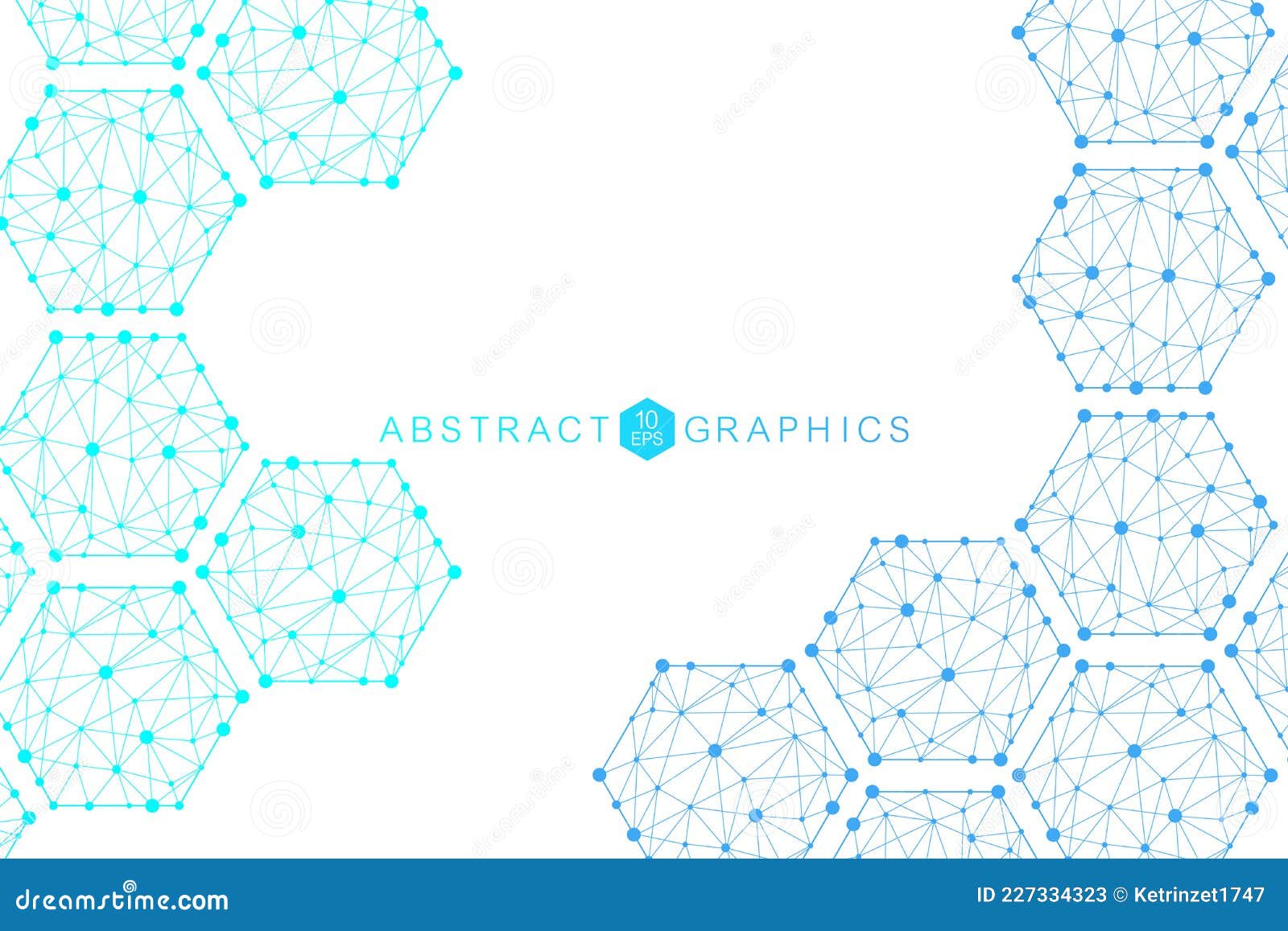 Science Network Pattern, Connecting Lines and Dots. Technology Hexagons ...