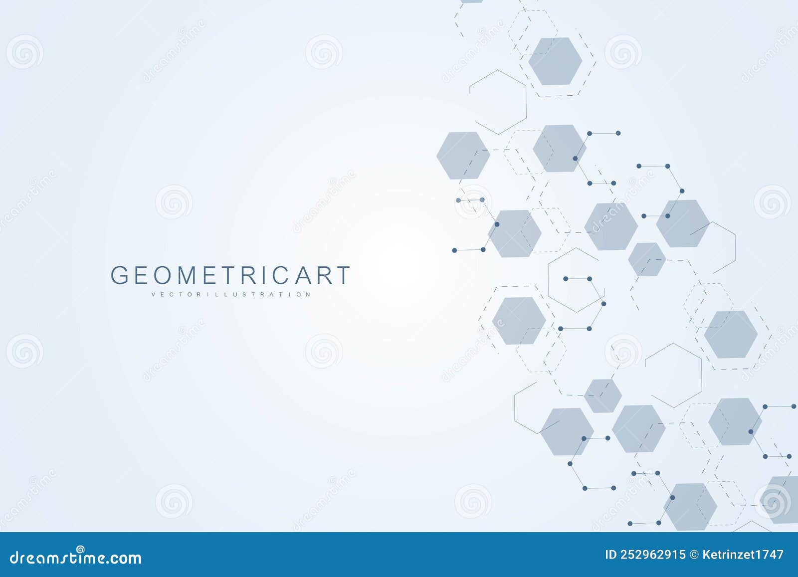 Science Network Pattern, Connecting Lines and Dots. Technology Hexagons ...