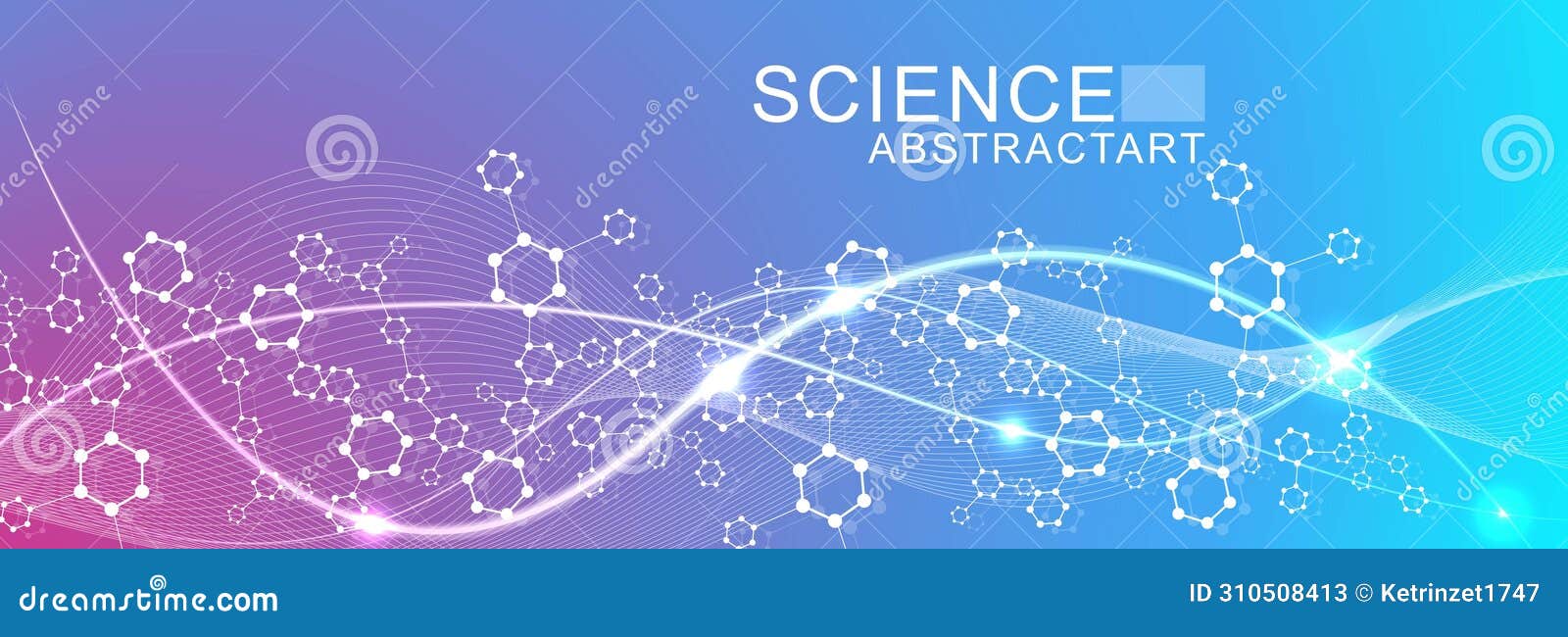 Science Network Pattern, Connecting Lines and Dots. Technology Hexagons ...