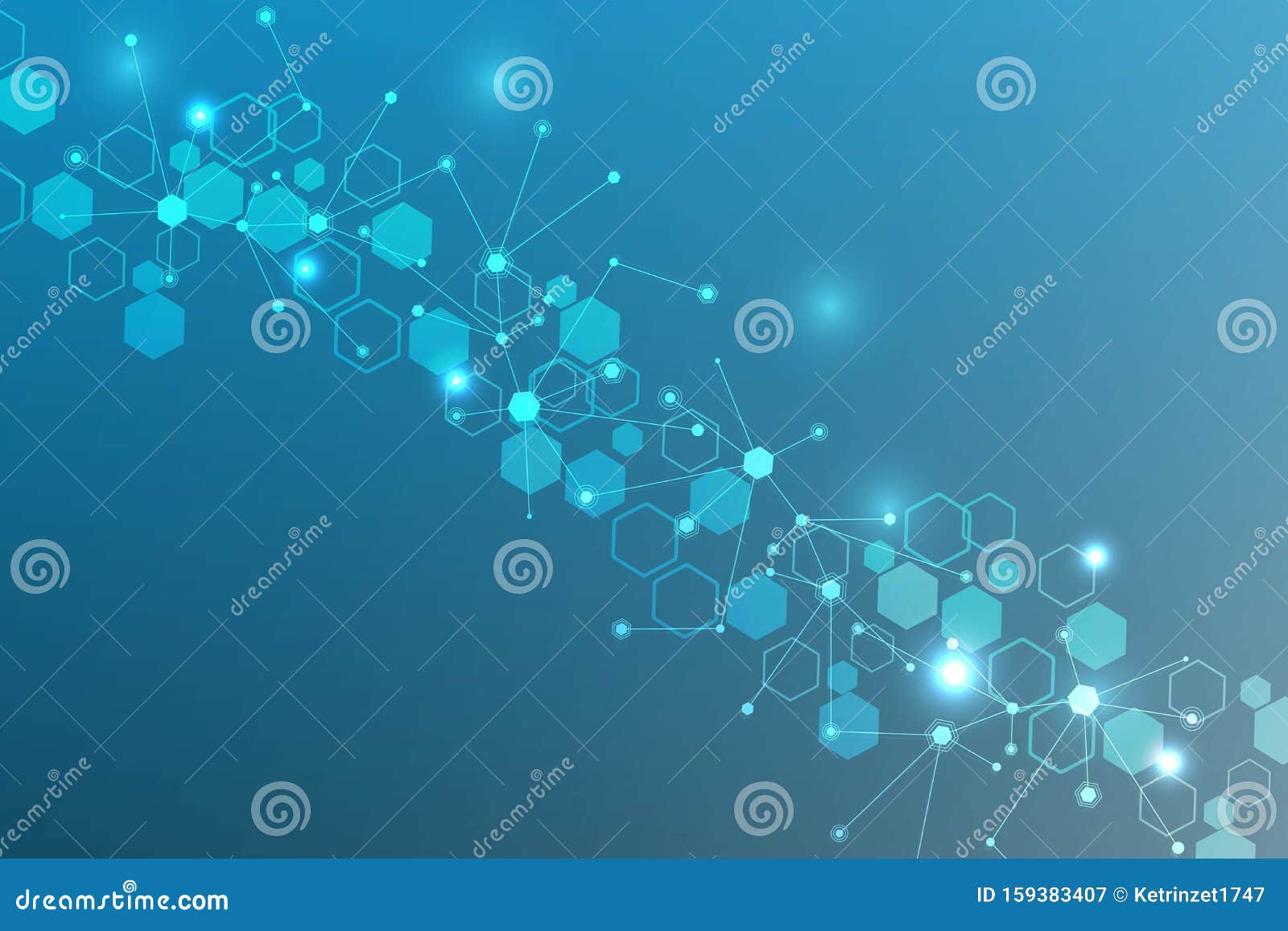 Science Network Pattern, Connecting Lines and Dots. Technology Hexagons ...