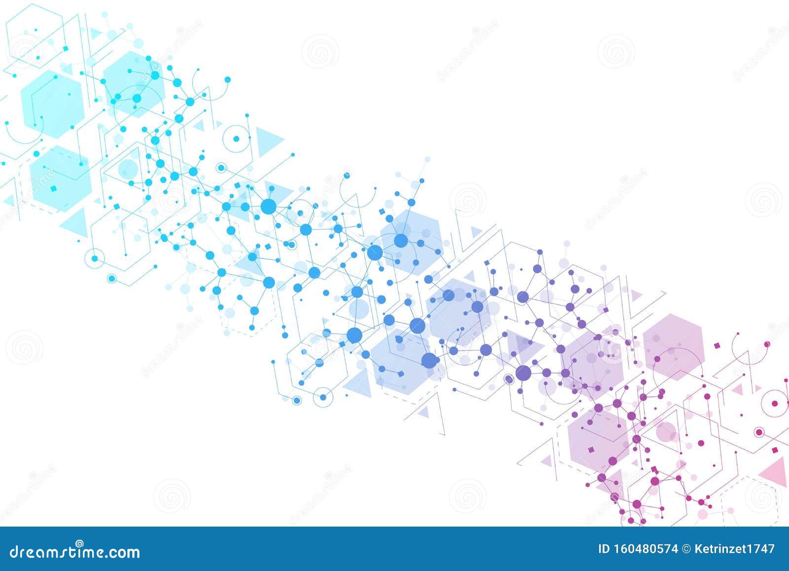 Science Network Pattern, Connecting Lines and Dots. Technology Hexagons ...