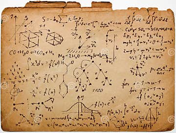 Science on old paper stock photo. Image of integral, physics - 37676642