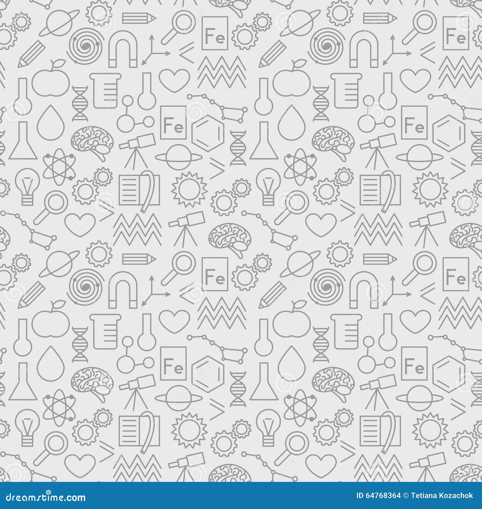 Science pattern stock vector. Illustration of school - 64768364