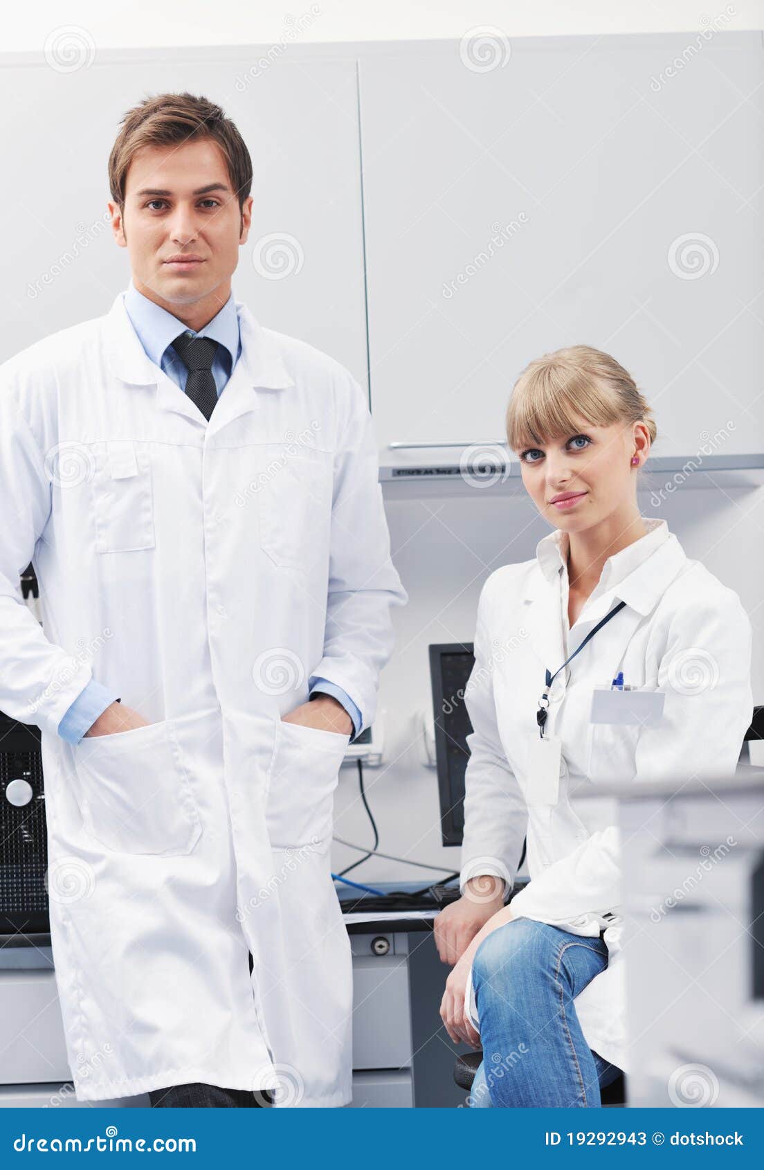 Science People in Bright Lab Stock Image - Image of couple, group: 19292943