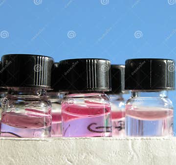 Science (pink Vials on Blue) Stock Photo - Image of magenta, fluid: 89450