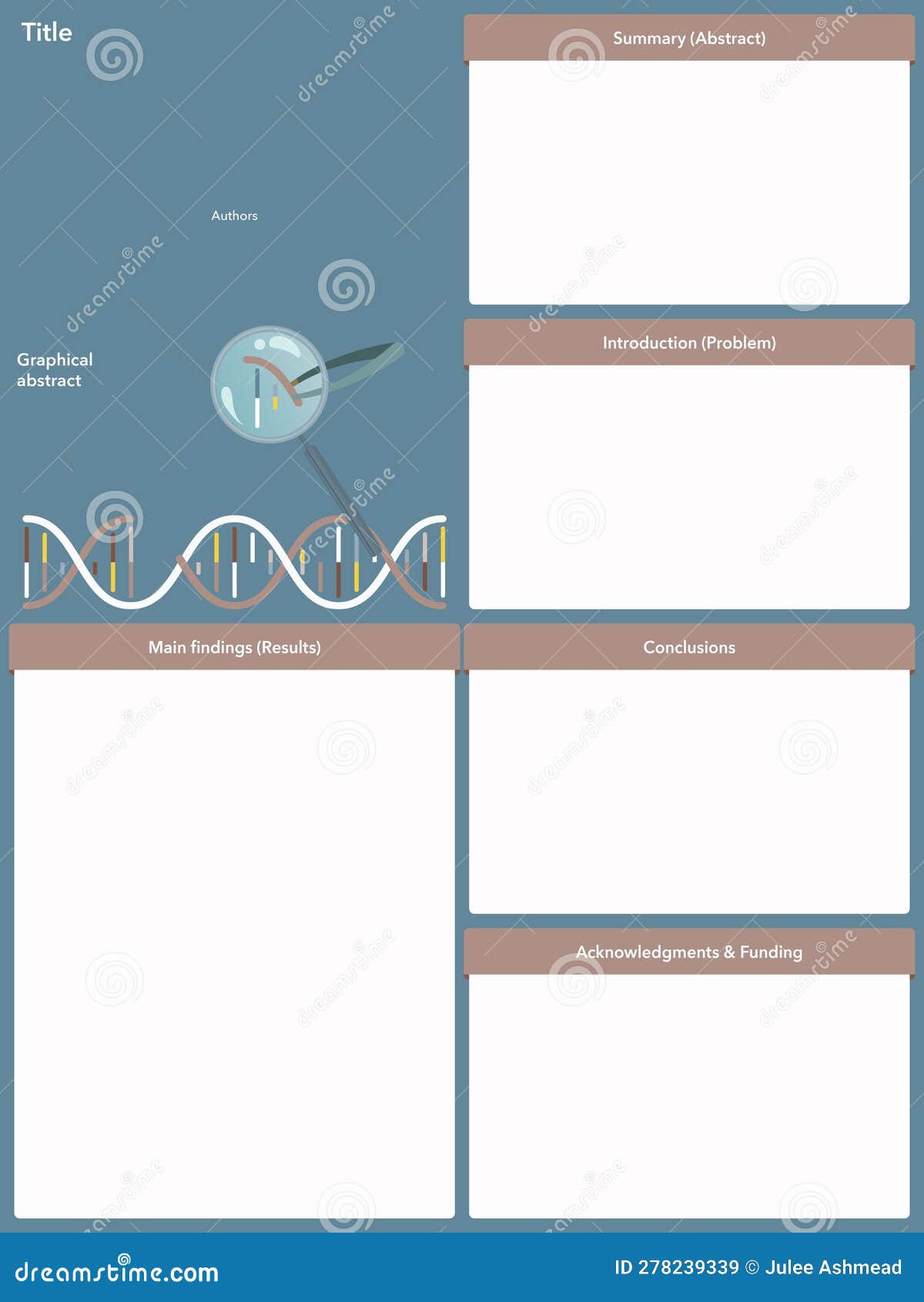 Scientific Research Poster Template Vector Illustration with Gene ...