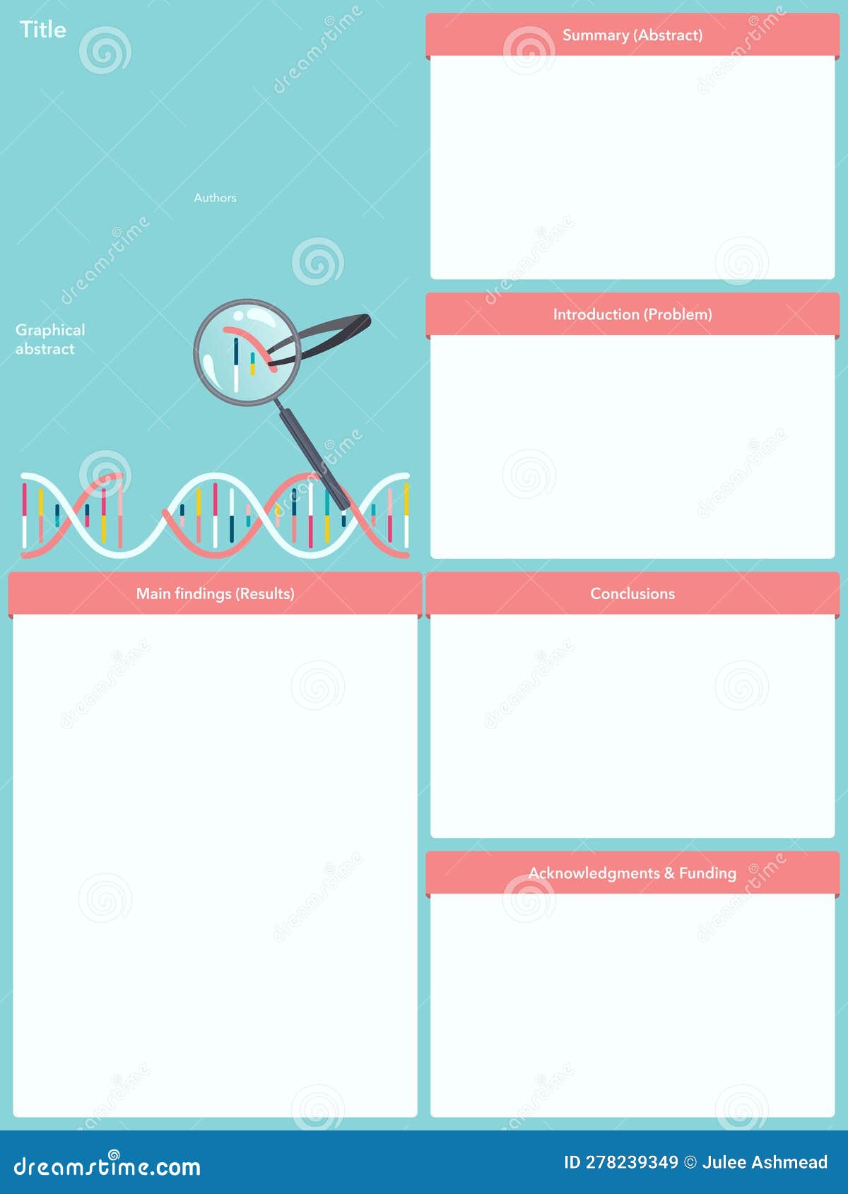 Scientific Research Poster Template Vector Illustration with Gene ...