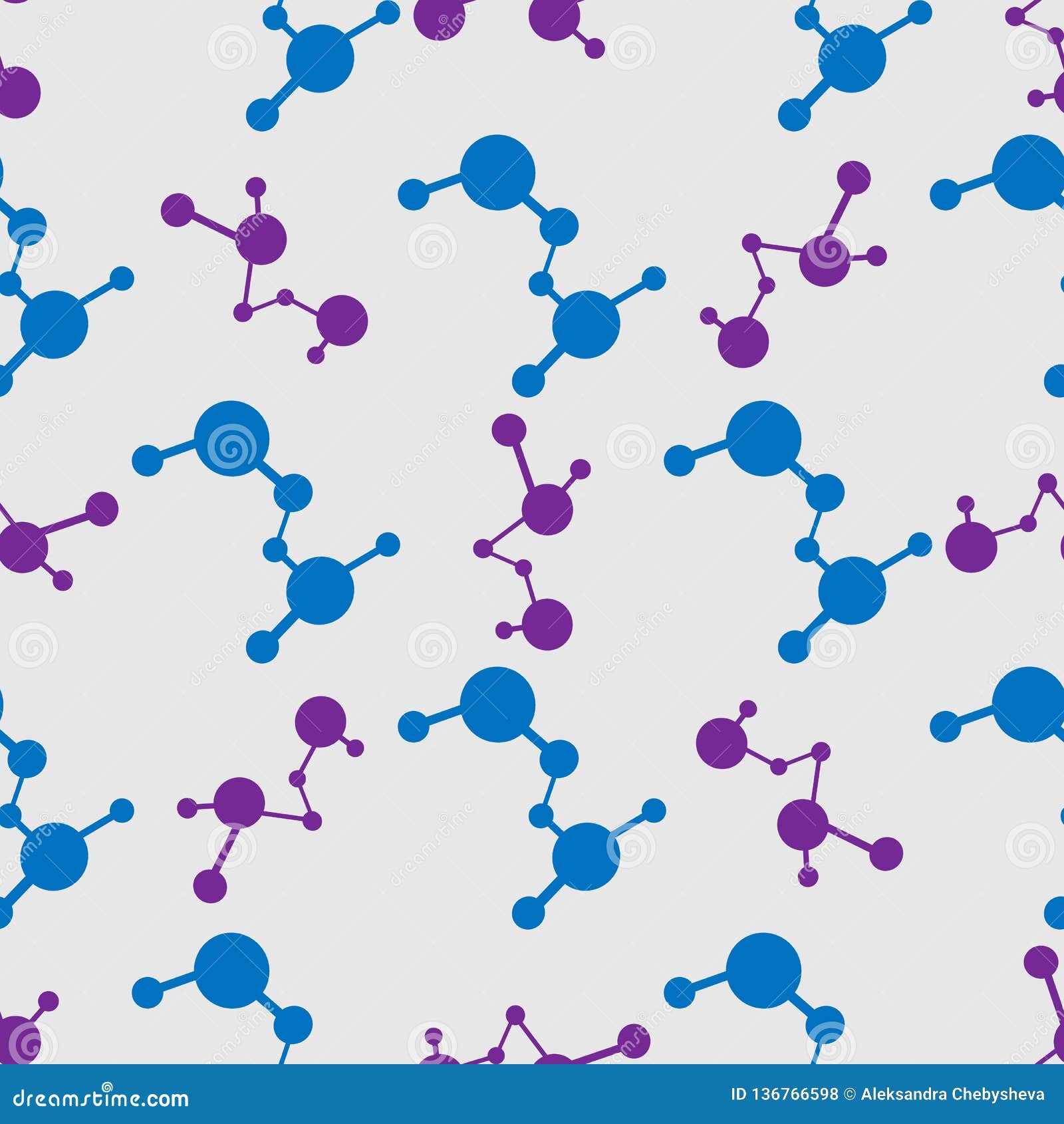 Science Print. Seamless Pattern Atomic Structure Molecular Model Stock ...