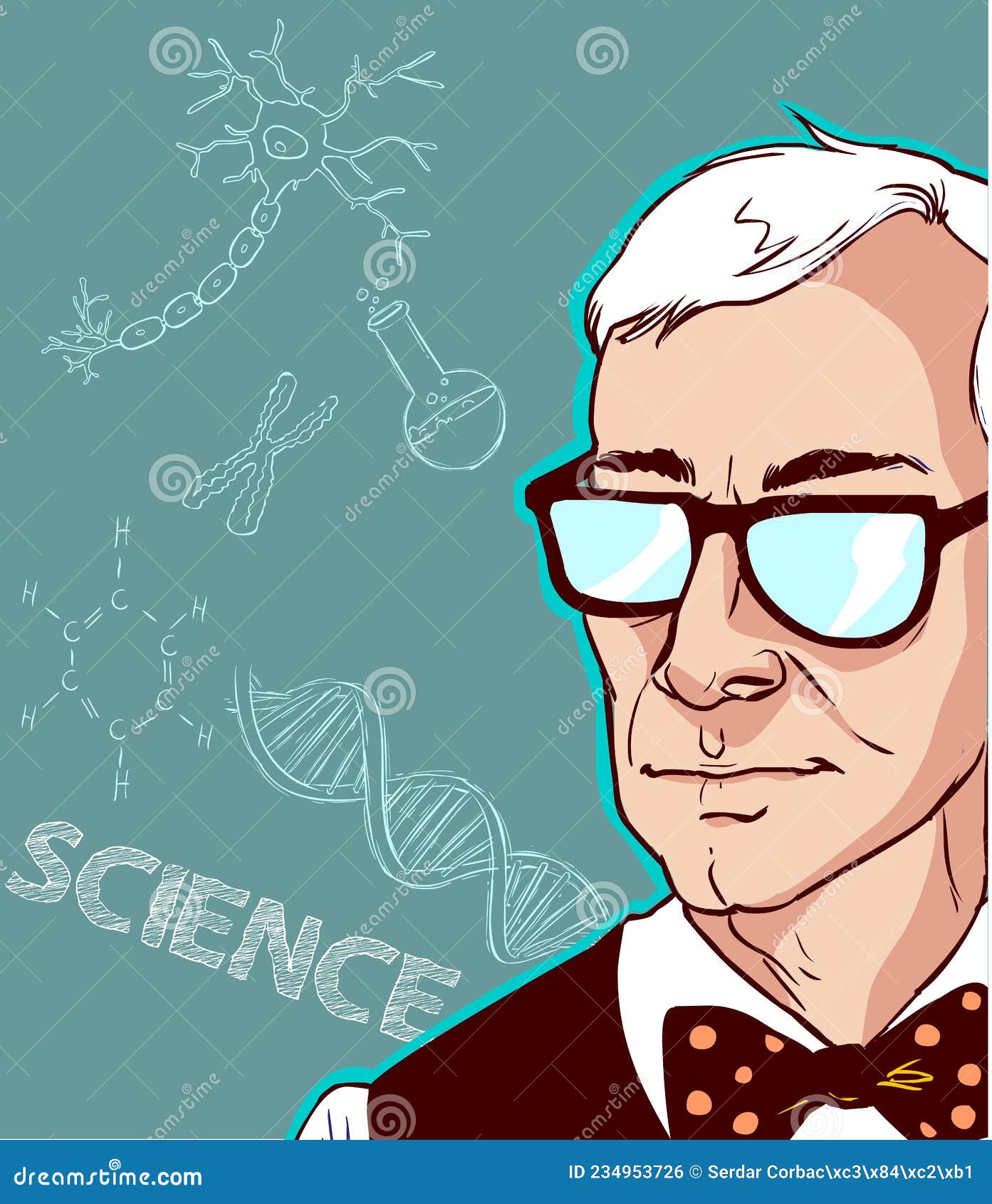 Science Professor Man Education Research Laboratory Vector Illustration ...
