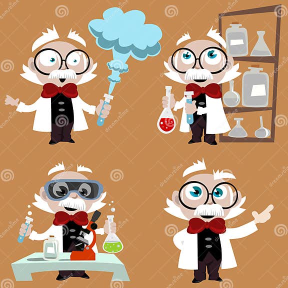 Science professor set stock vector. Illustration of chemist - 10036899