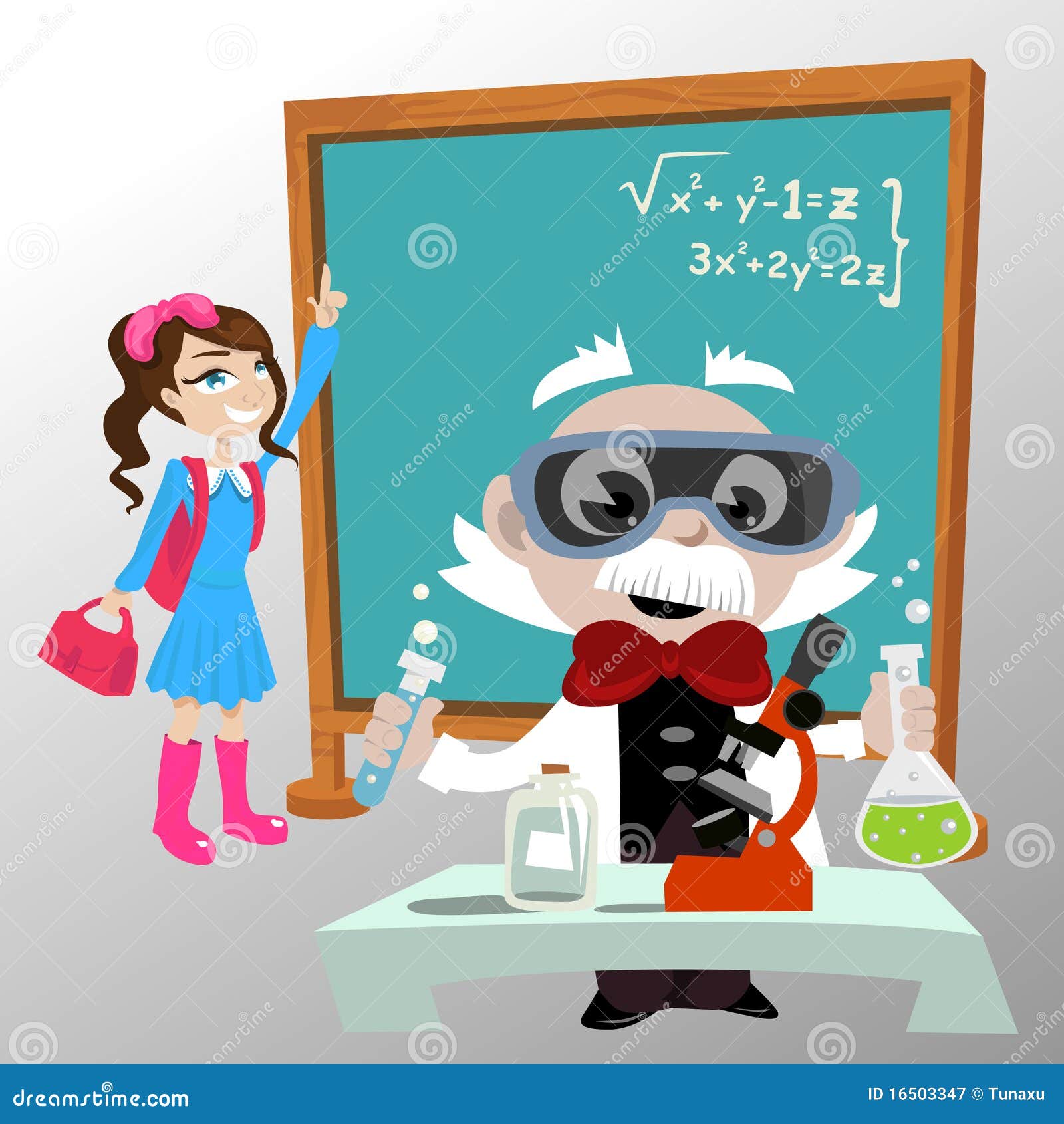 Science Professor Cartoon Character Poses. Vector Collection Set ...