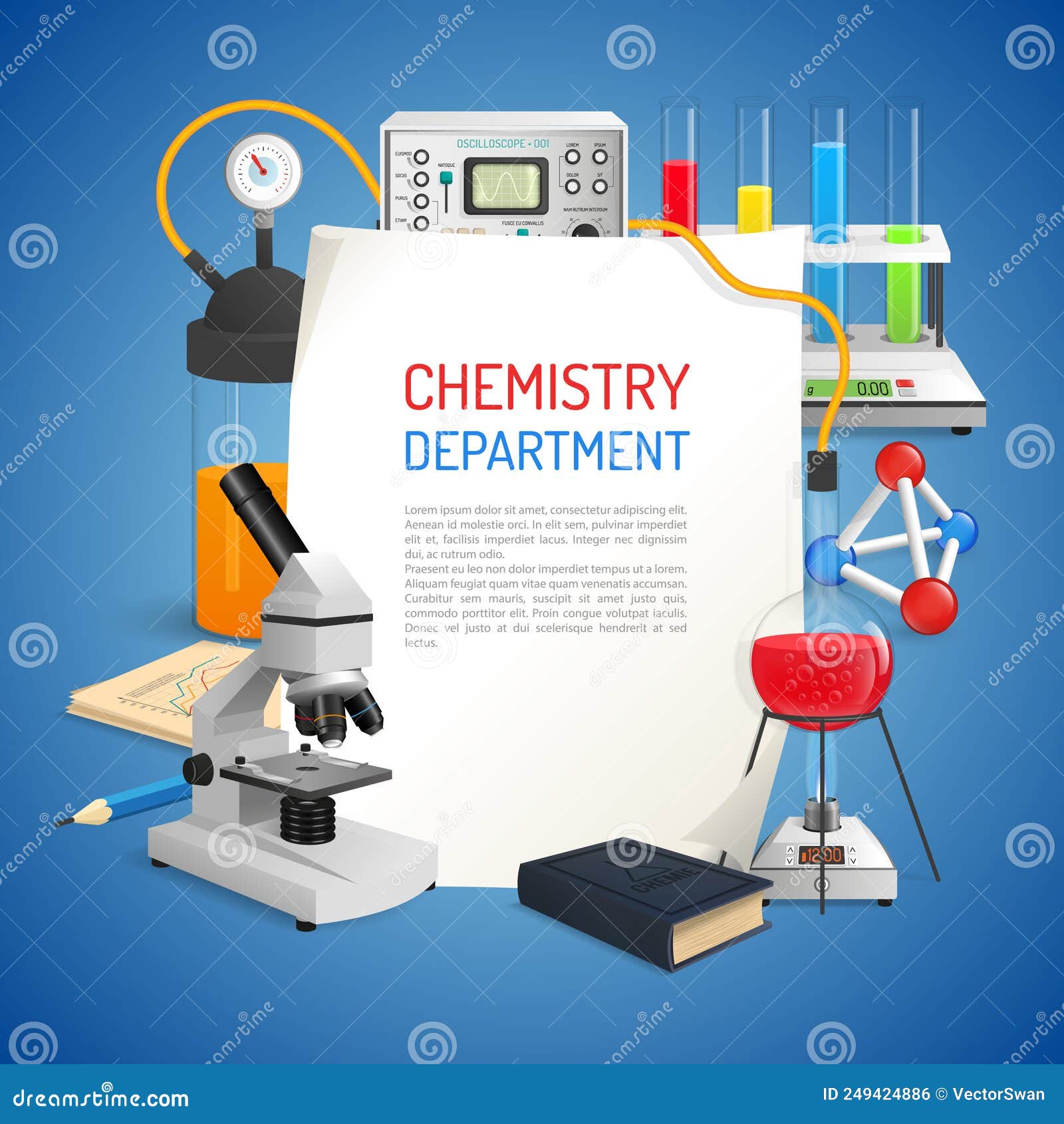 Science Realistic Background Stock Vector - Illustration of tube ...