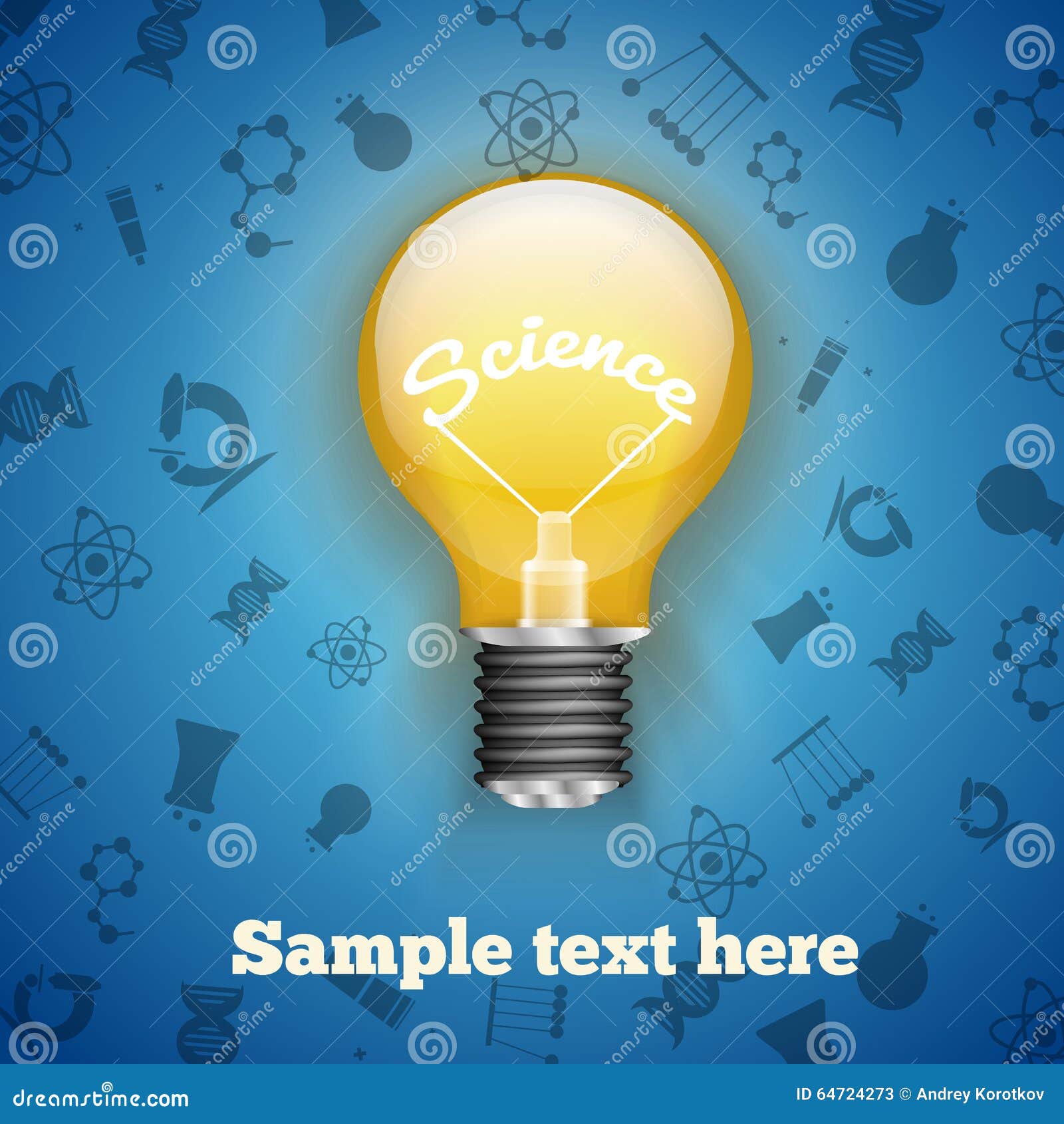 Science Realistic Lamp with Icons Technology Background Stock Vector ...