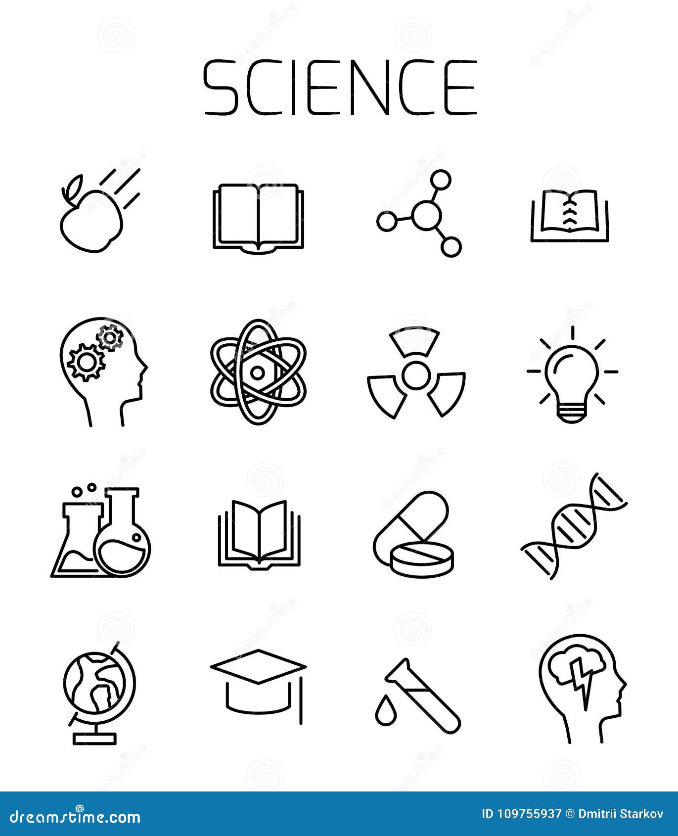 Science Related Vector Icon Set Stock Vector - Illustration of ...
