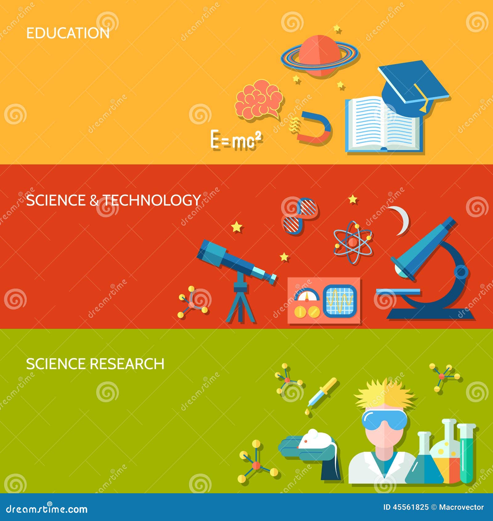 Science and Research Banner Stock Vector - Illustration of bookmark ...