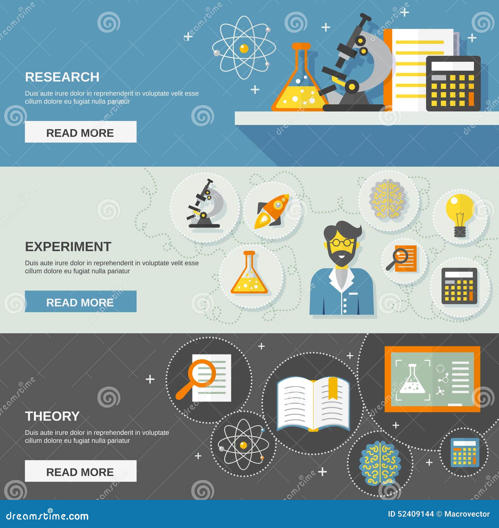 Science and Research Banner Stock Vector - Illustration of experiment ...