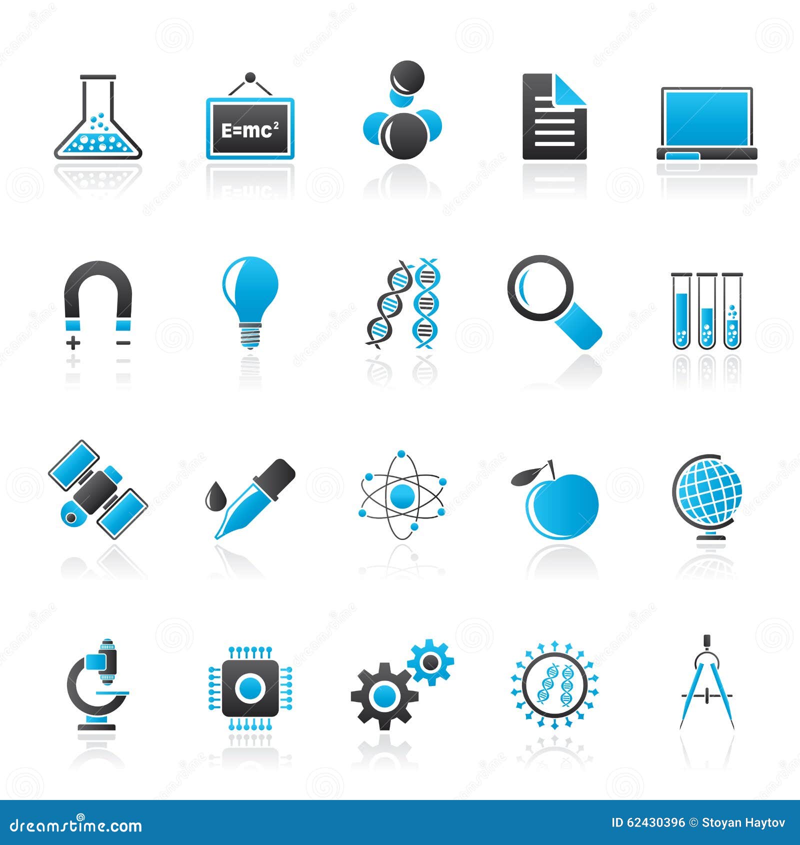 Science, Research and Education Icons Stock Vector - Illustration of ...