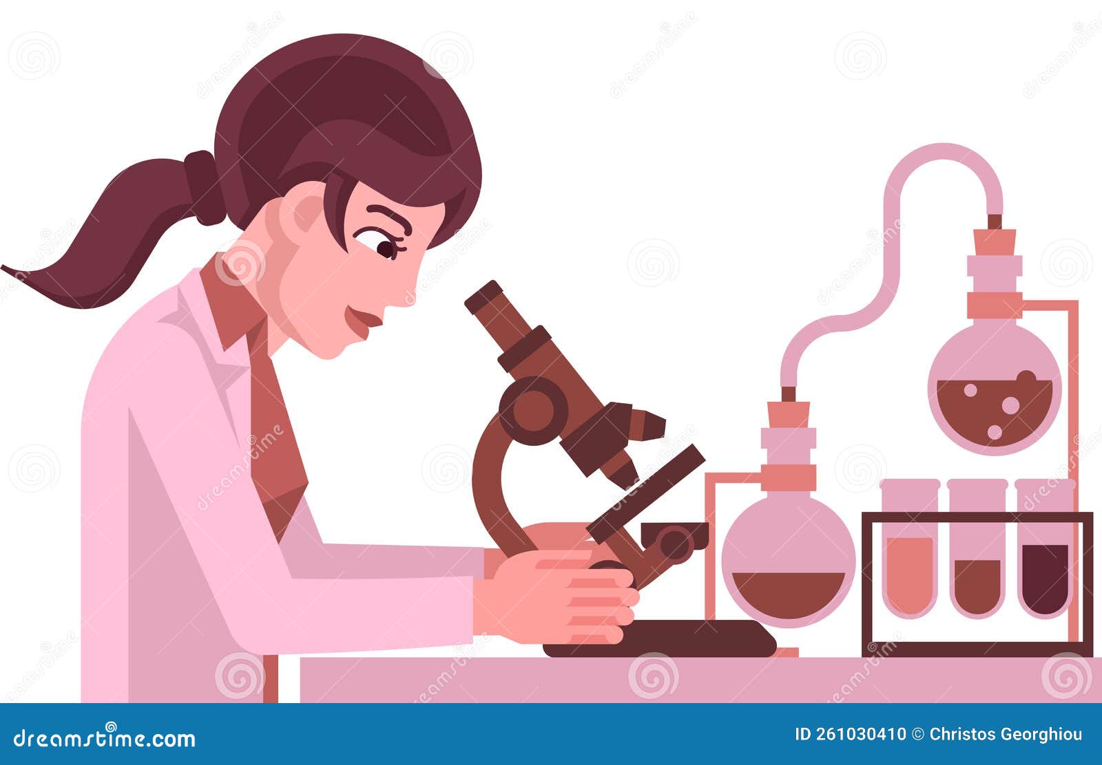 Science Research Scientist Lab Work Bench Concept Stock Vector ...