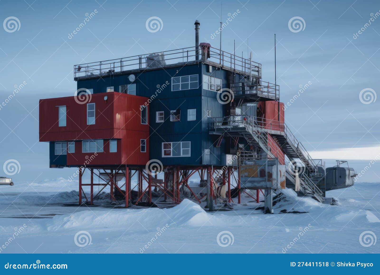 Science Research Station of Antarctica Generative AI Stock Illustration ...