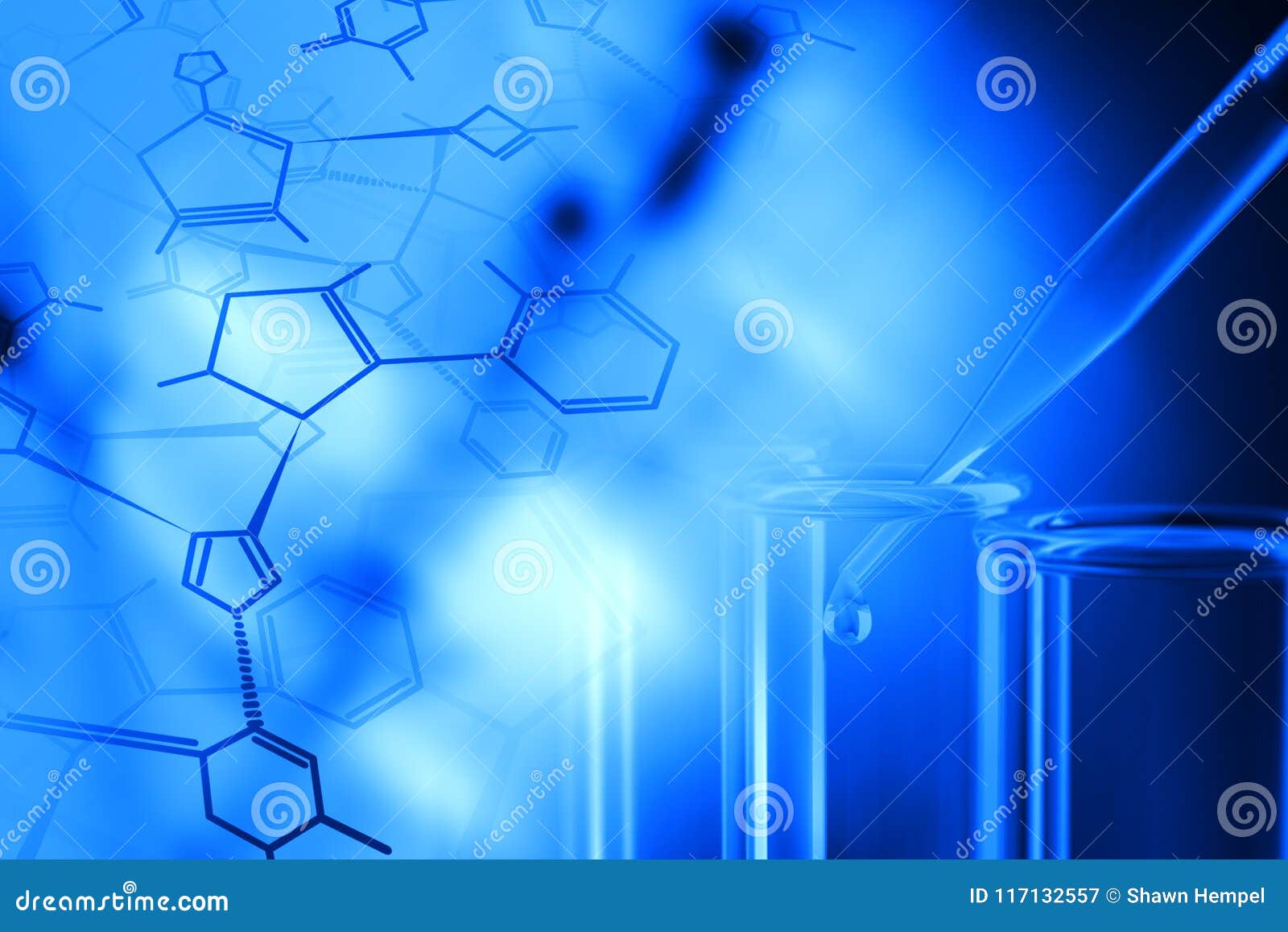 Science Research Test Tubes with Molecule Structural Formula - R Stock ...
