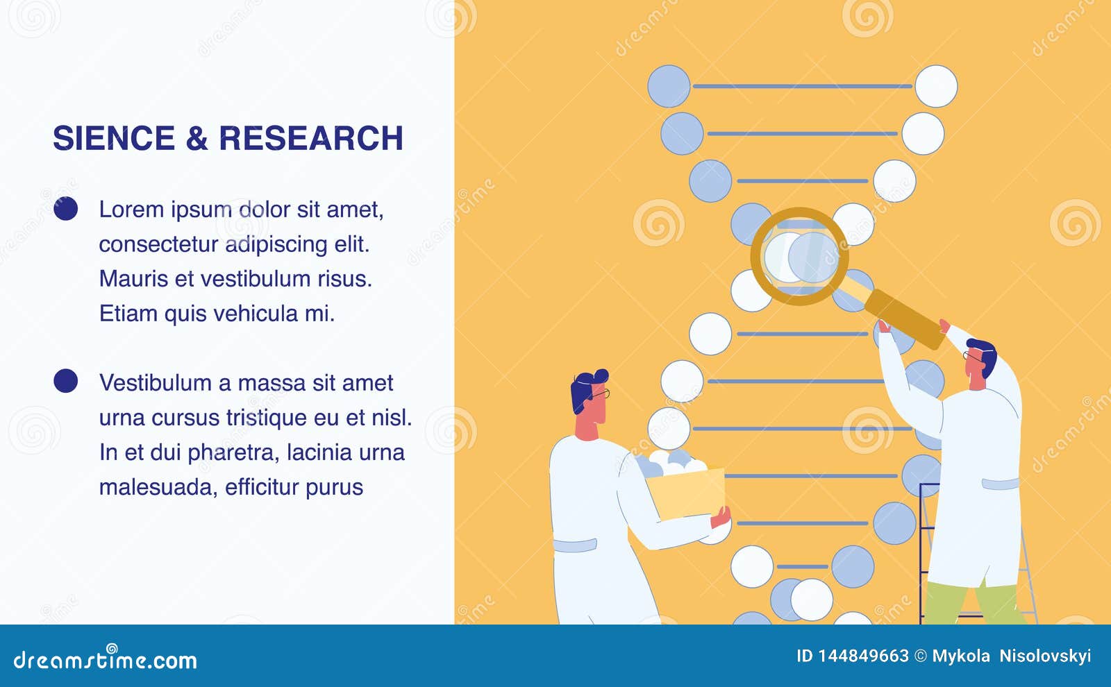 Science and Research Vector Web Banner Template Stock Vector ...