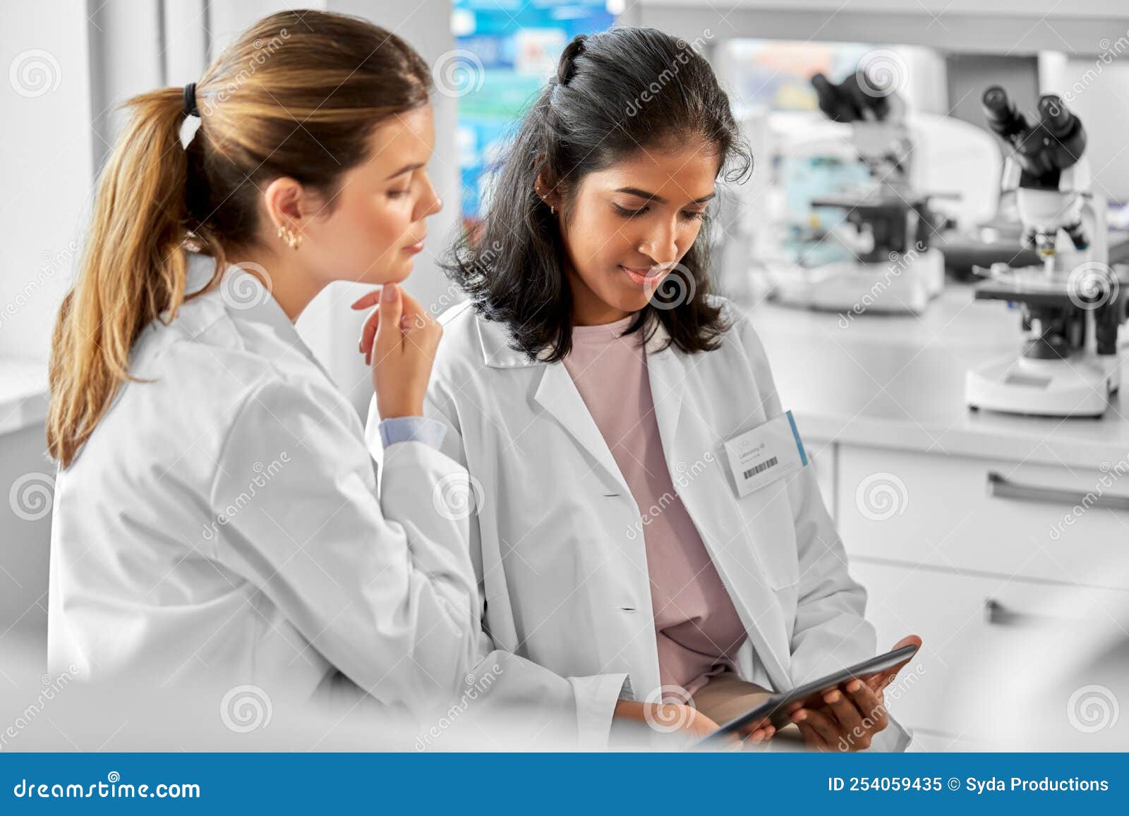 Scientists with Tablet Pc Working in Laboratory Stock Image - Image of ...
