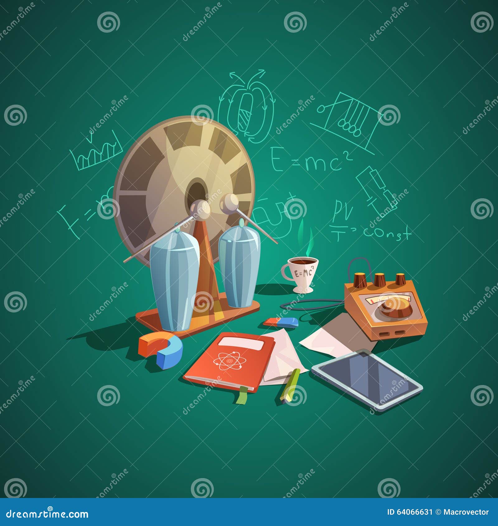 Science retro cartoon set stock vector. Illustration of planet - 64066631