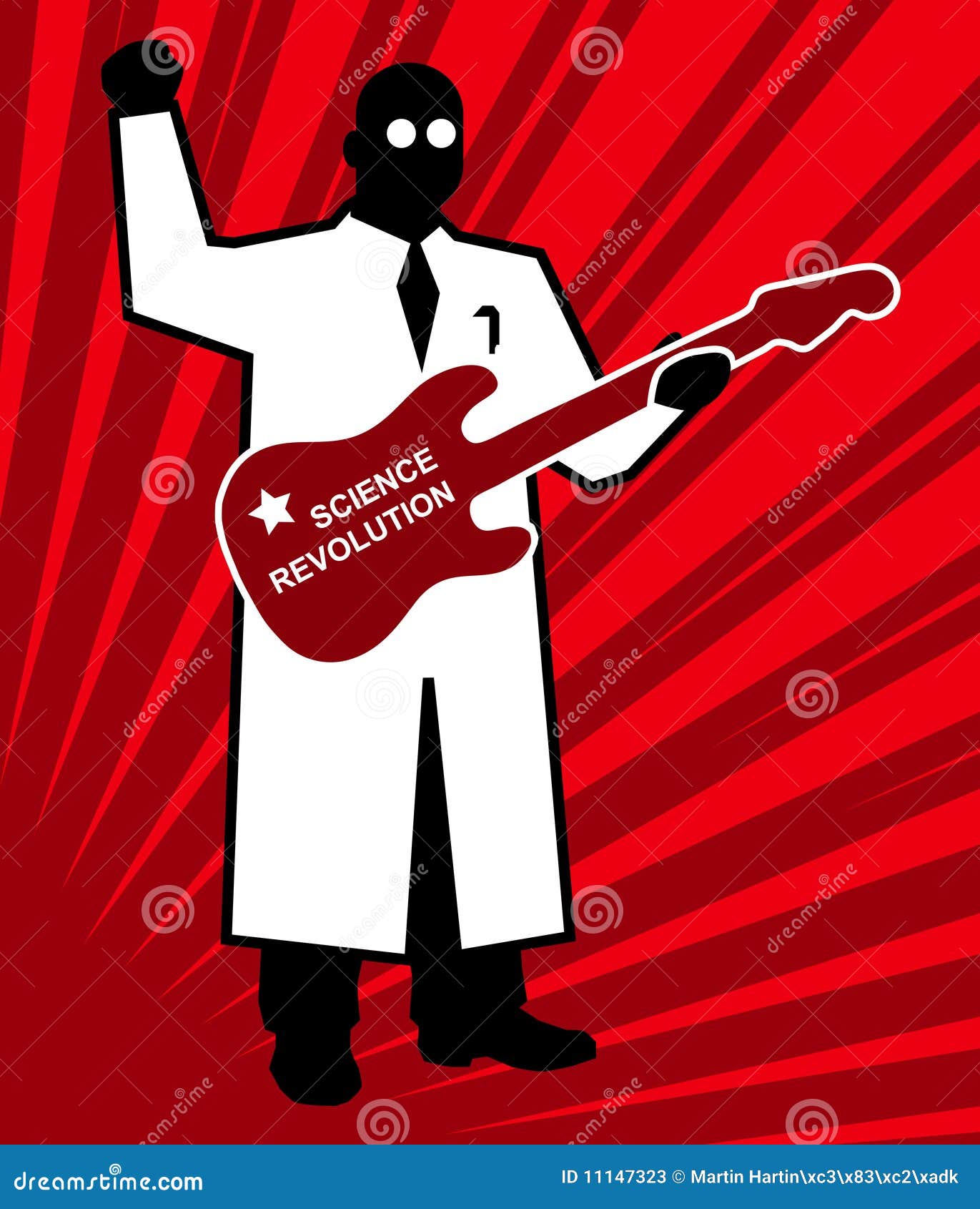 Science Revolution, Red Vector Poster Scientist Stock Vector ...