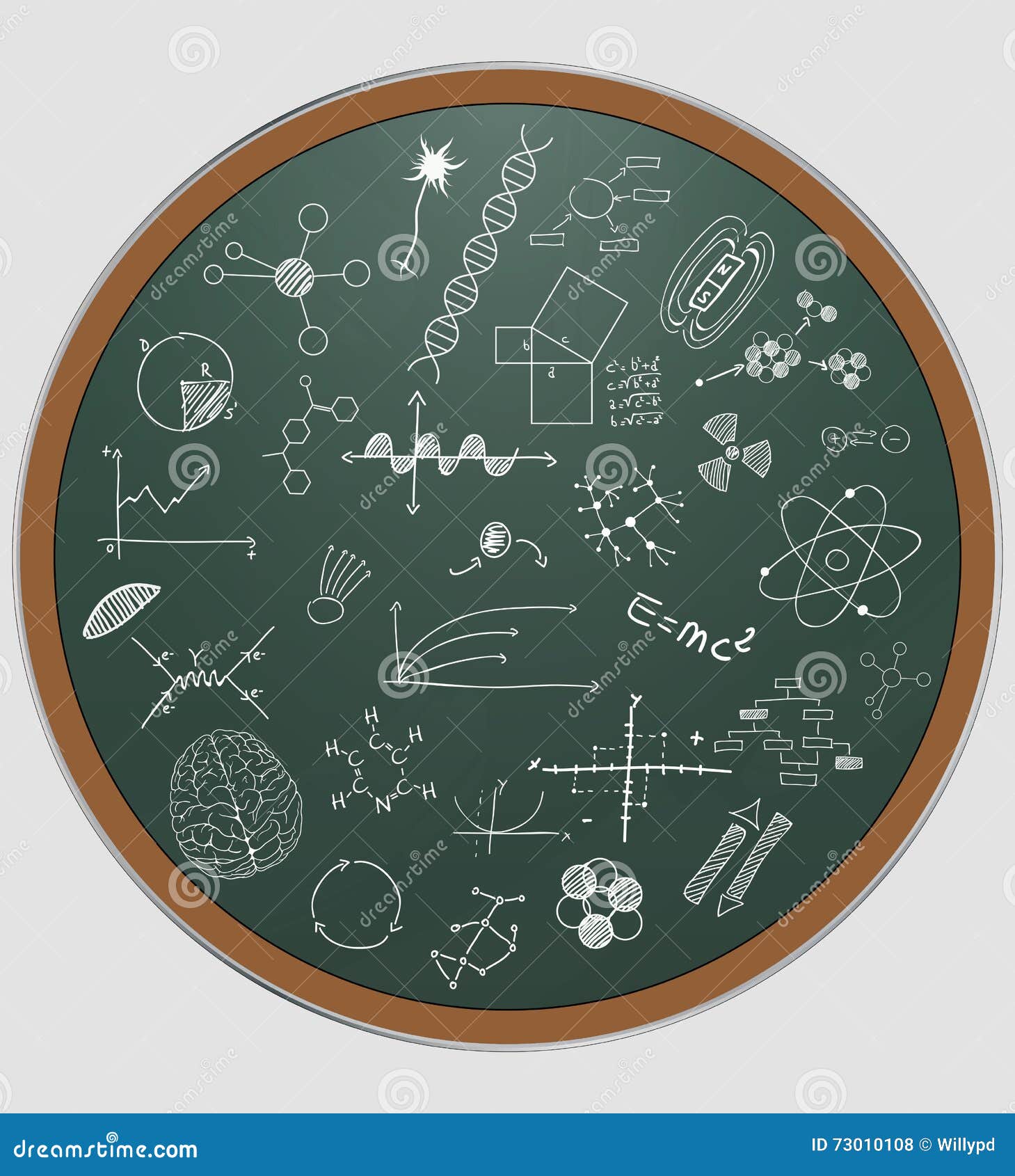 Science round chalkboard stock vector. Illustration of round - 73010108