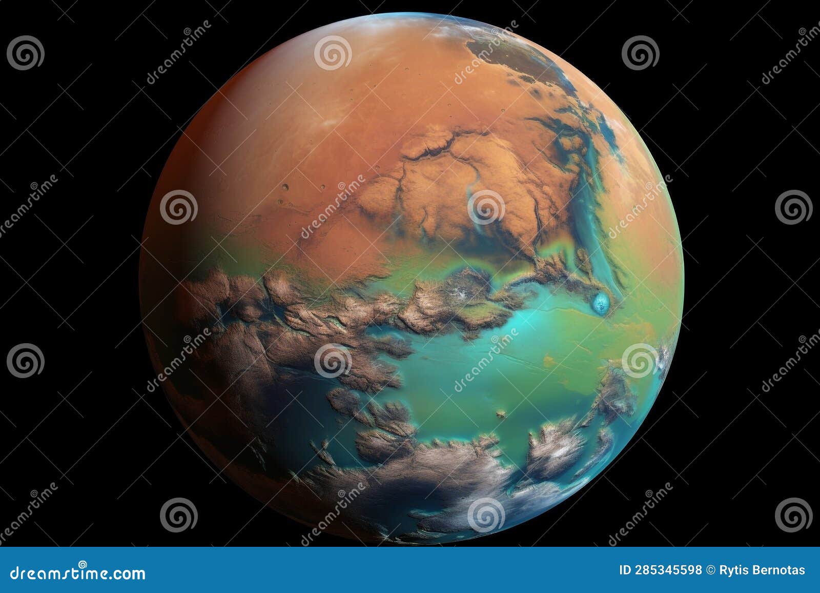 Colonization Planet Mars Concept. Generative AI Stock Illustration ...