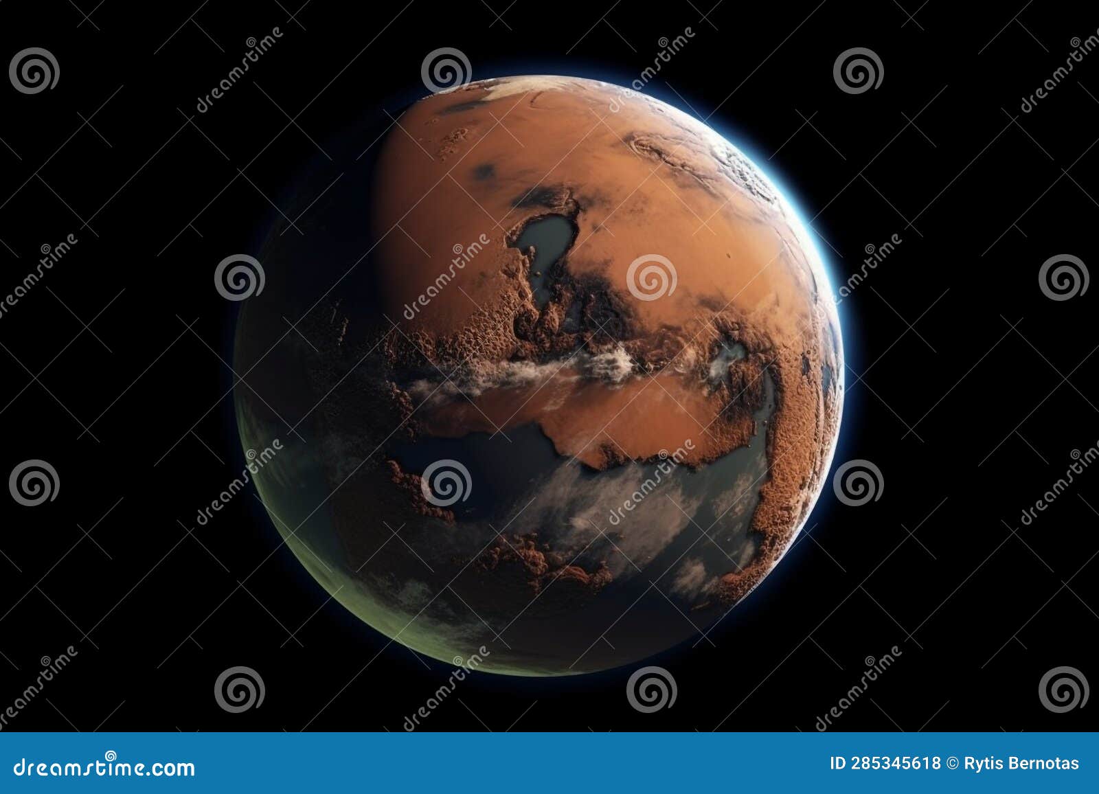 Colonization Planet Mars Concept. Generative AI Stock Illustration ...