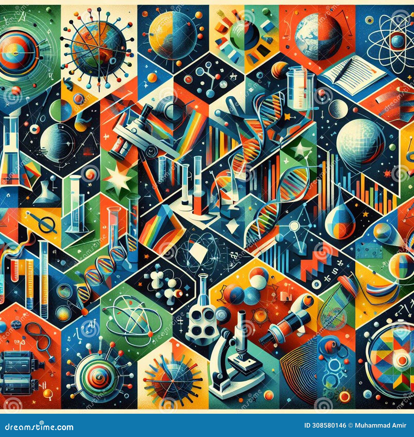 Science, Scientific Activity Elements Stock Illustration - Illustration ...