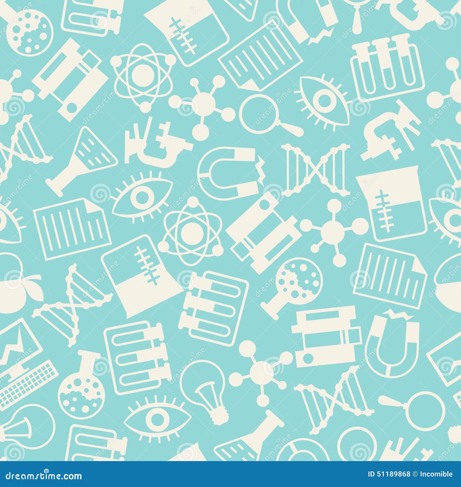 Science Seamless Pattern in Flat Design Style Stock Vector ...