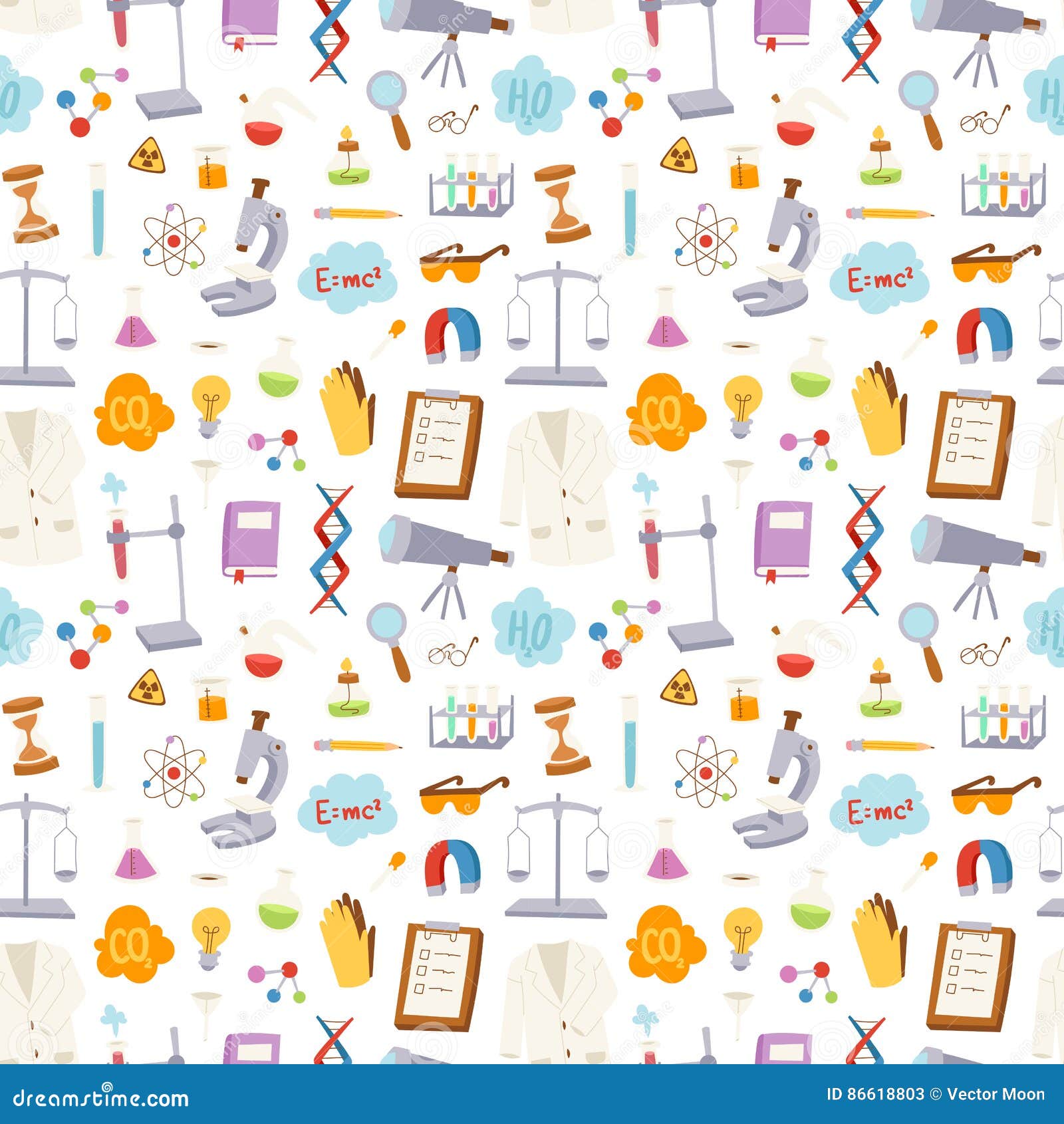 Science Seamless Pattern Vector Illustration. Stock Vector ...