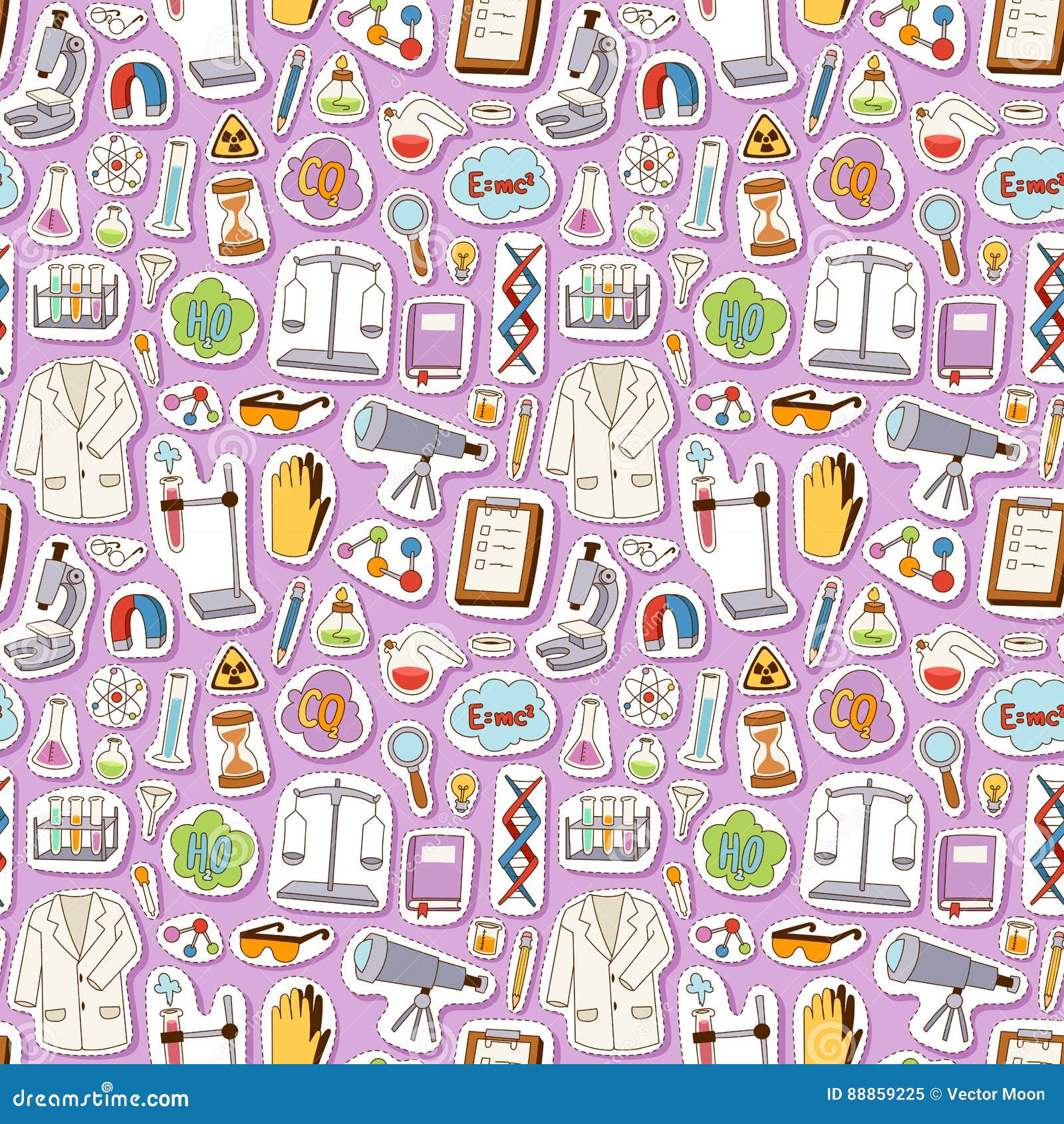 Science Seamless Pattern Vector Illustration. Stock Vector ...