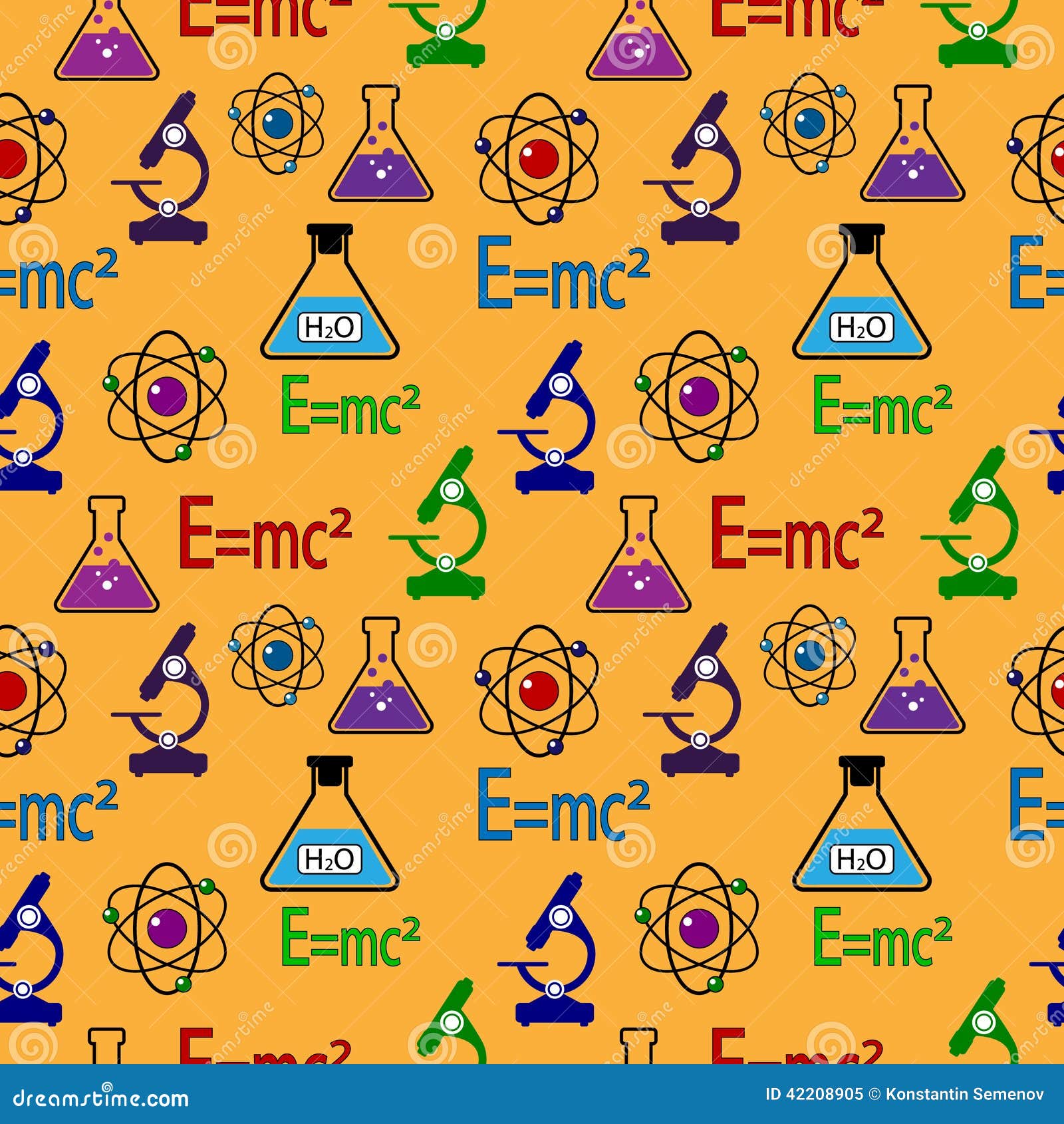 Science seamless pattern. stock vector. Illustration of molecule - 42208905