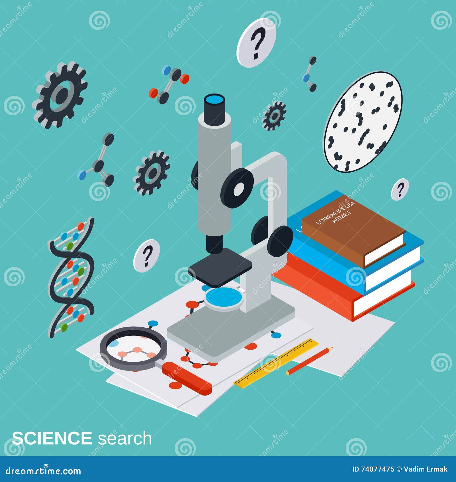Science Search Vector Concept Stock Vector - Illustration of laboratory ...