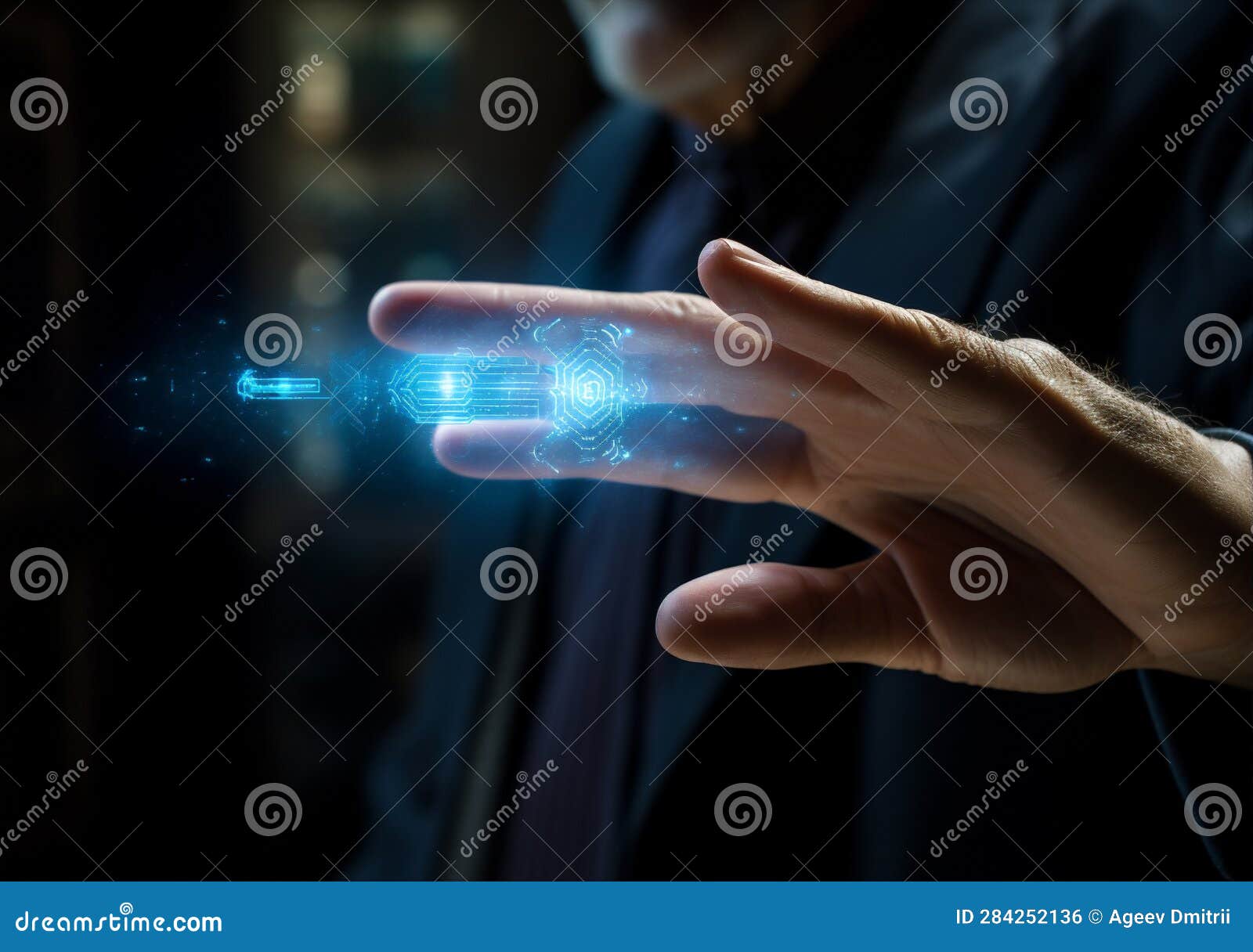 Science Security Screen Digital Virtual Interface Tech Hand Modern ...