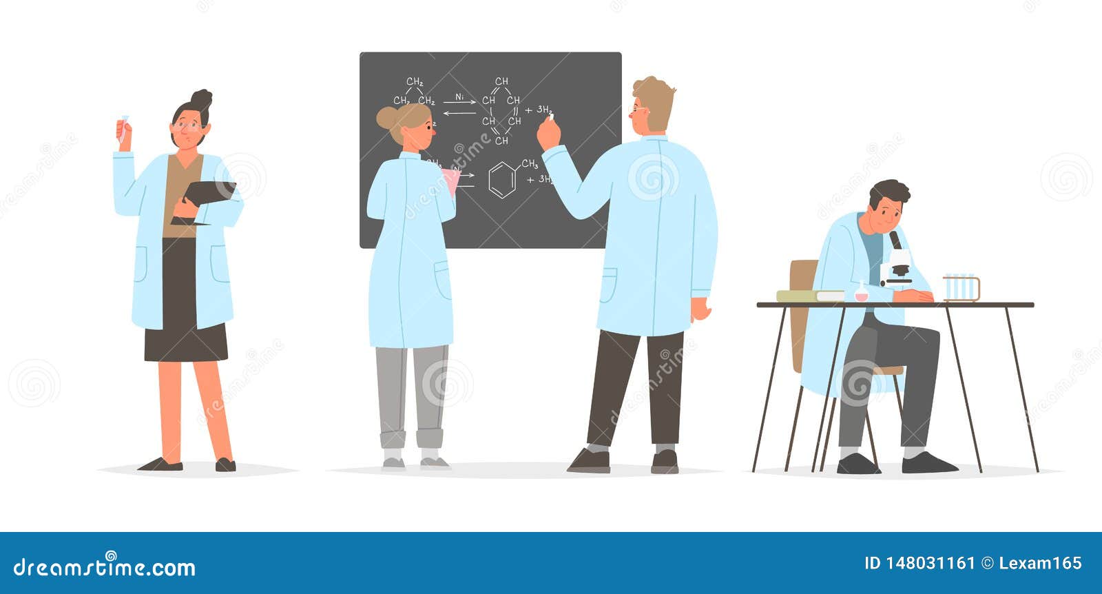 The Science. a Set of Characters Scientists Involved in the Study Stock ...