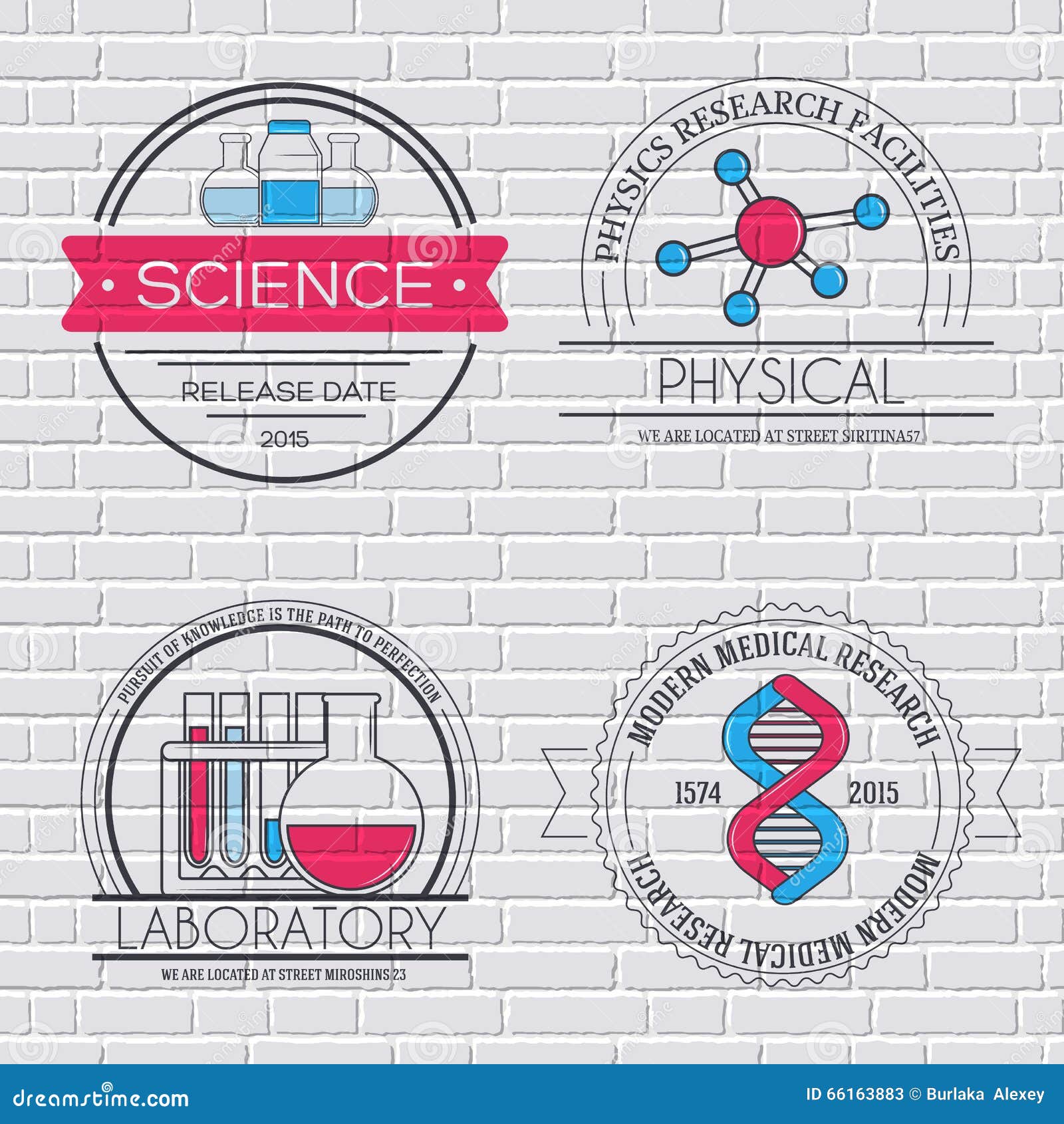 Science Set Label Template of Emblem Element for Your Product or Design ...