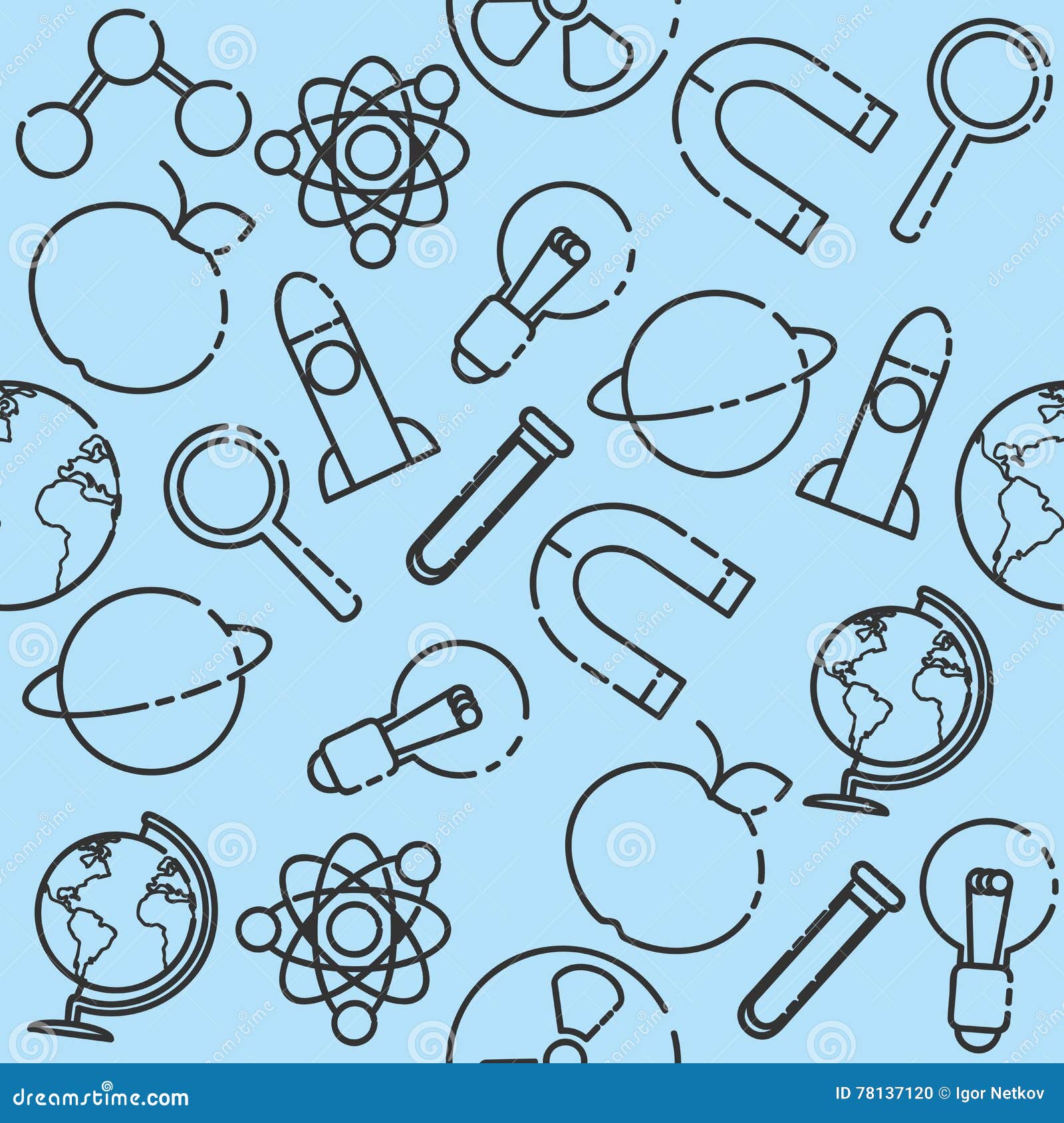 Science set pattern stock vector. Illustration of education - 78137120