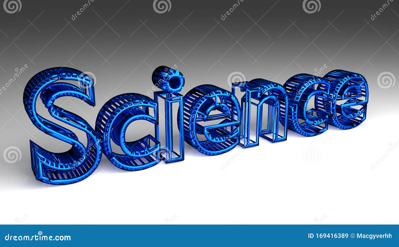 Science Sign in Blue Glossy Letters Stock Illustration - Illustration ...