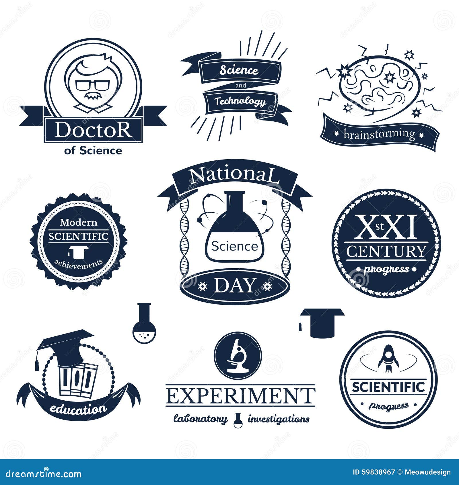 Science signs set stock vector. Illustration of label - 59838967