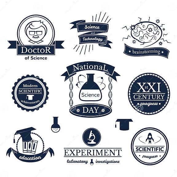 Science signs set stock vector. Illustration of label - 59838967